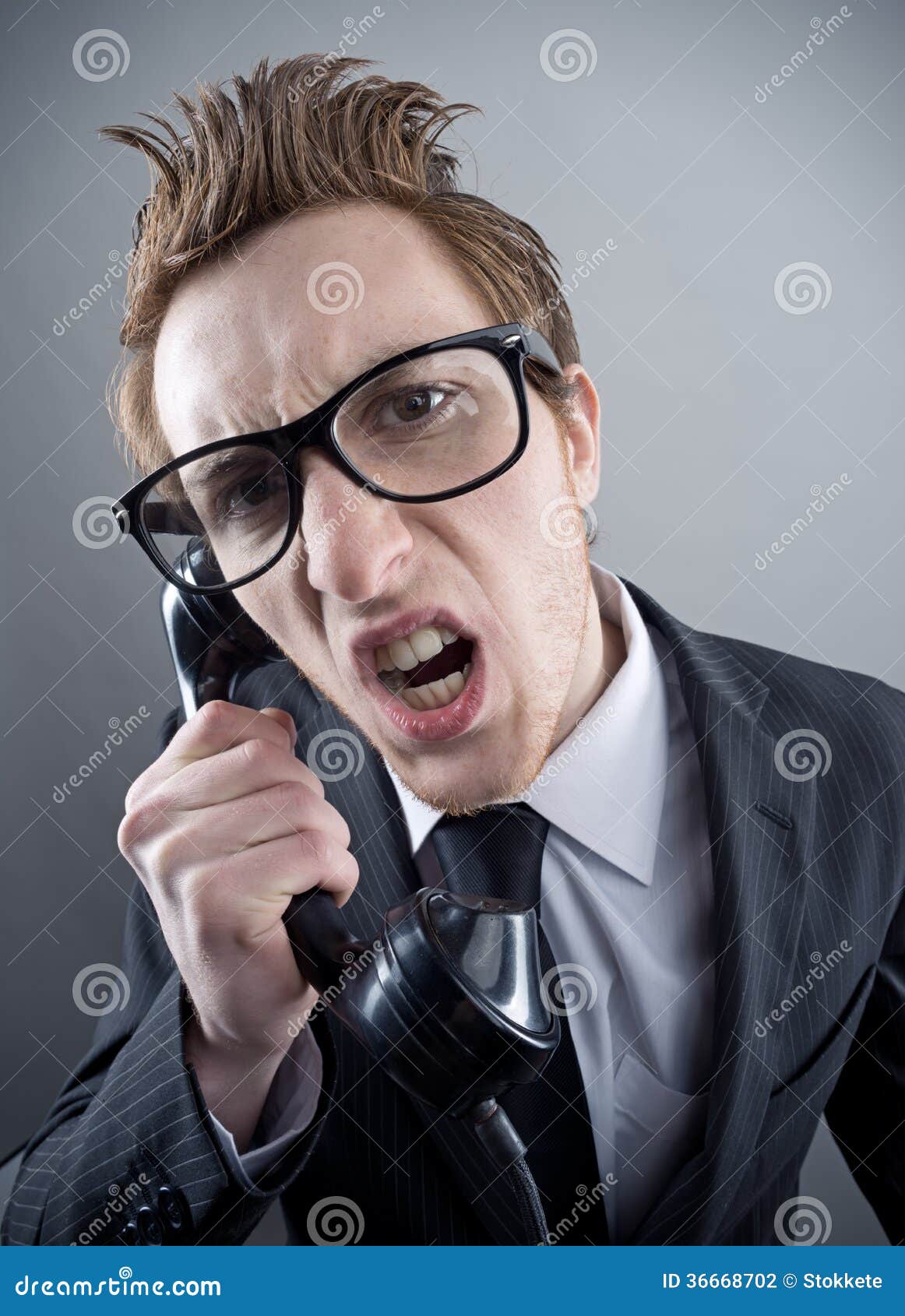 Angry nerd businessman stock photo. Image of frustration - 36668702