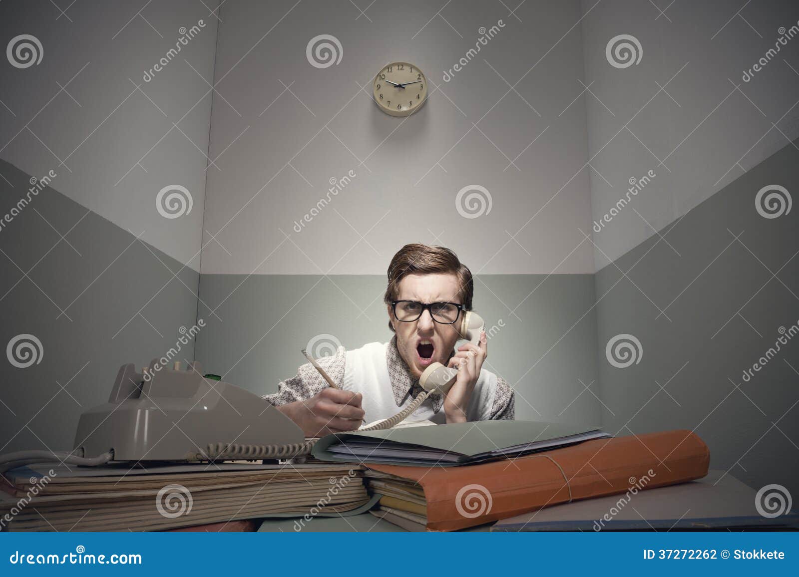 Angry nerd guy stock photo. Image of telephone, phone - 37272262