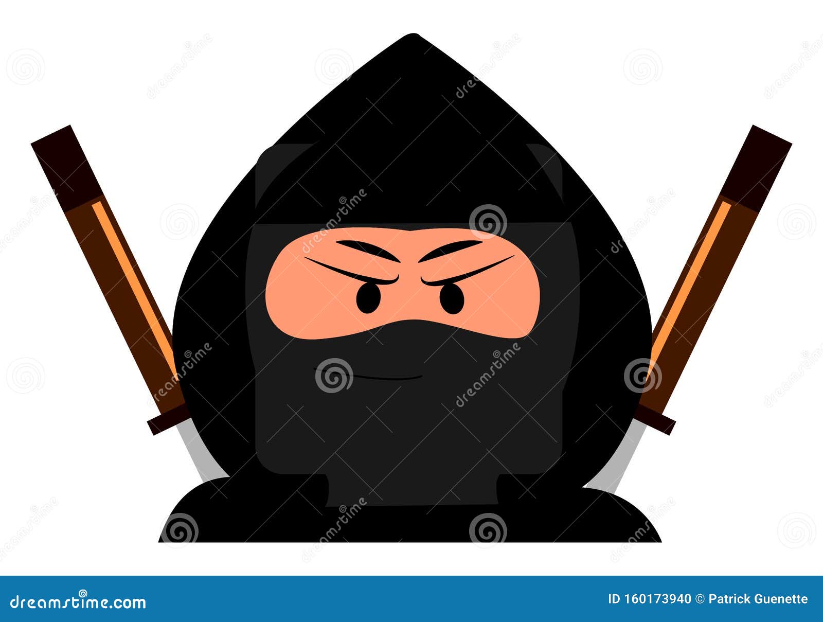Angry Ninja Warrior Cartoon Character Flat Design | CartoonDealer.com ...