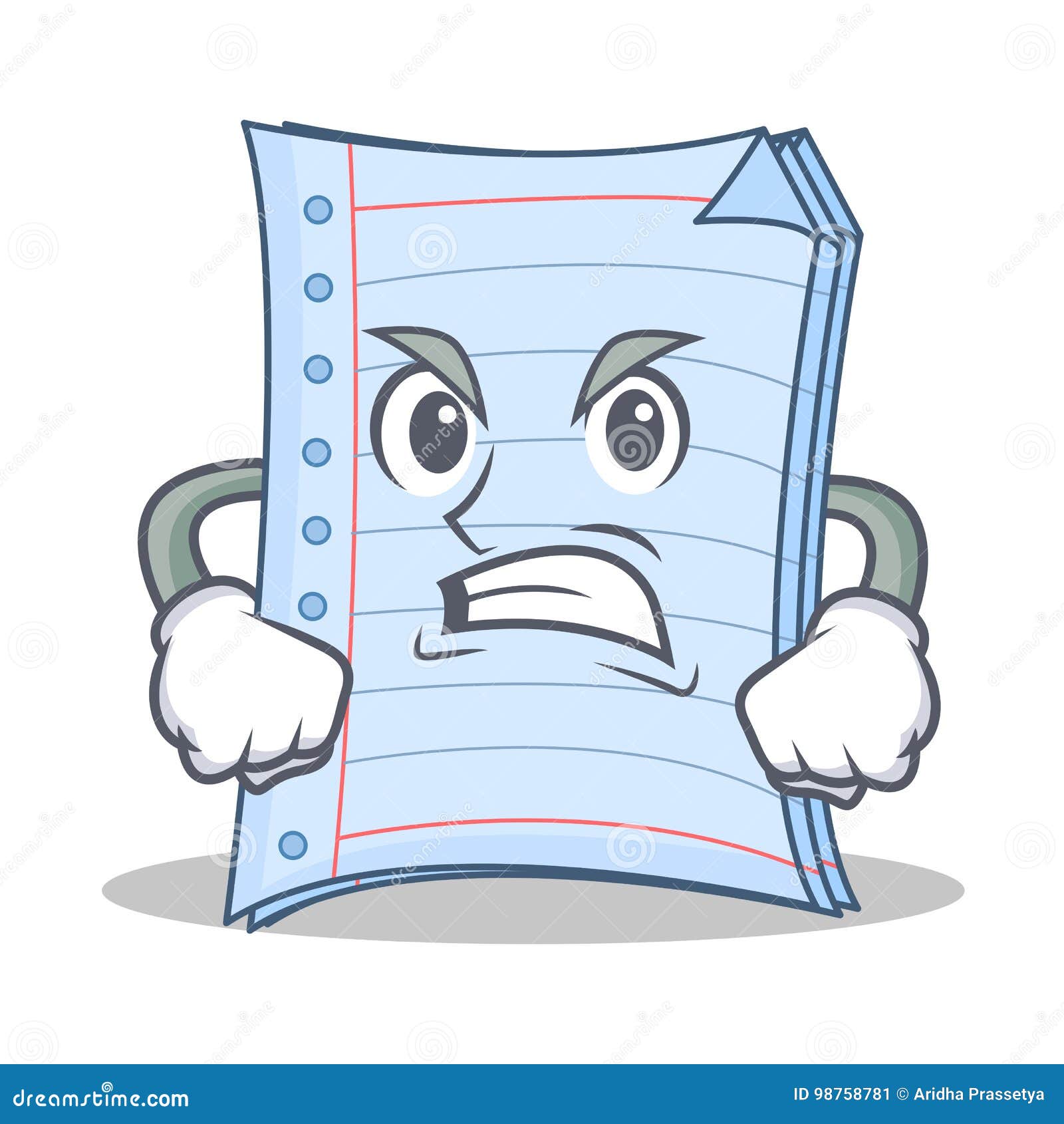 Angry Notebook Character Cartoon Design Stock Vector - Illustration of ...