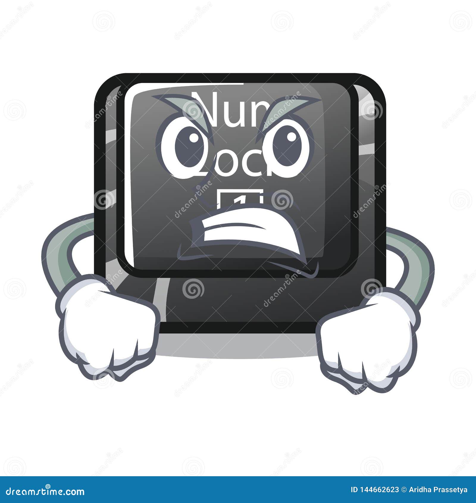 Angry Num Lock Installed on Cartoon Computer Stock Vector ...
