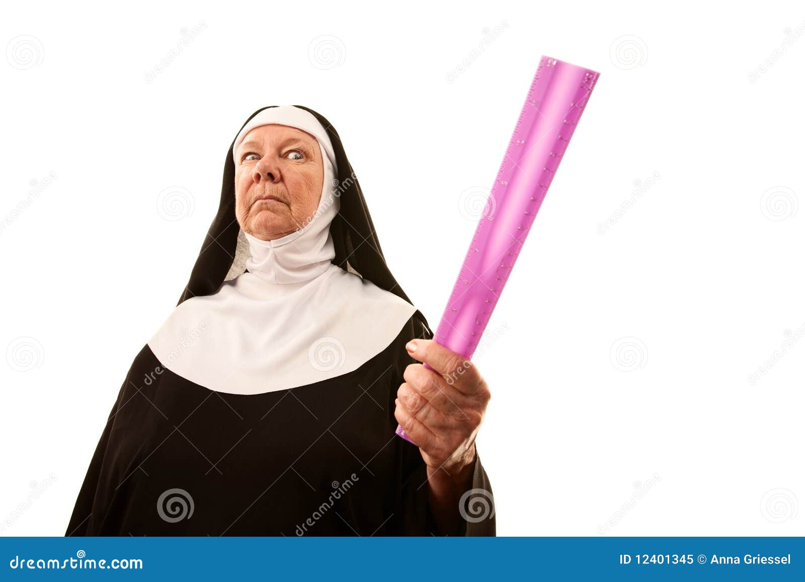Angry Nun with Ruler stock image. Image of mean, catholic - 12401345