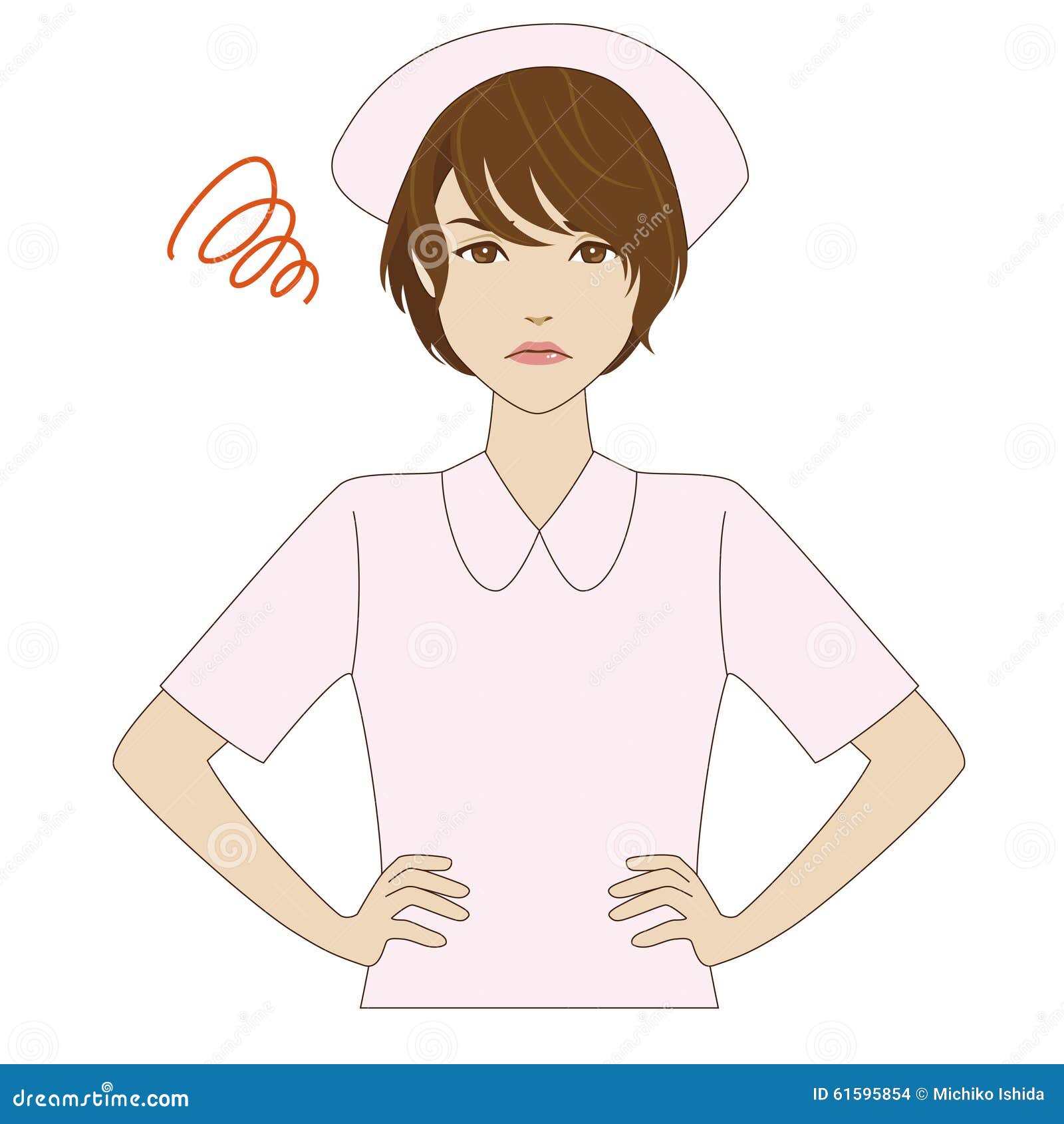 Angry Nurse in Pink Uniform Stock Illustration - Illustration of ...