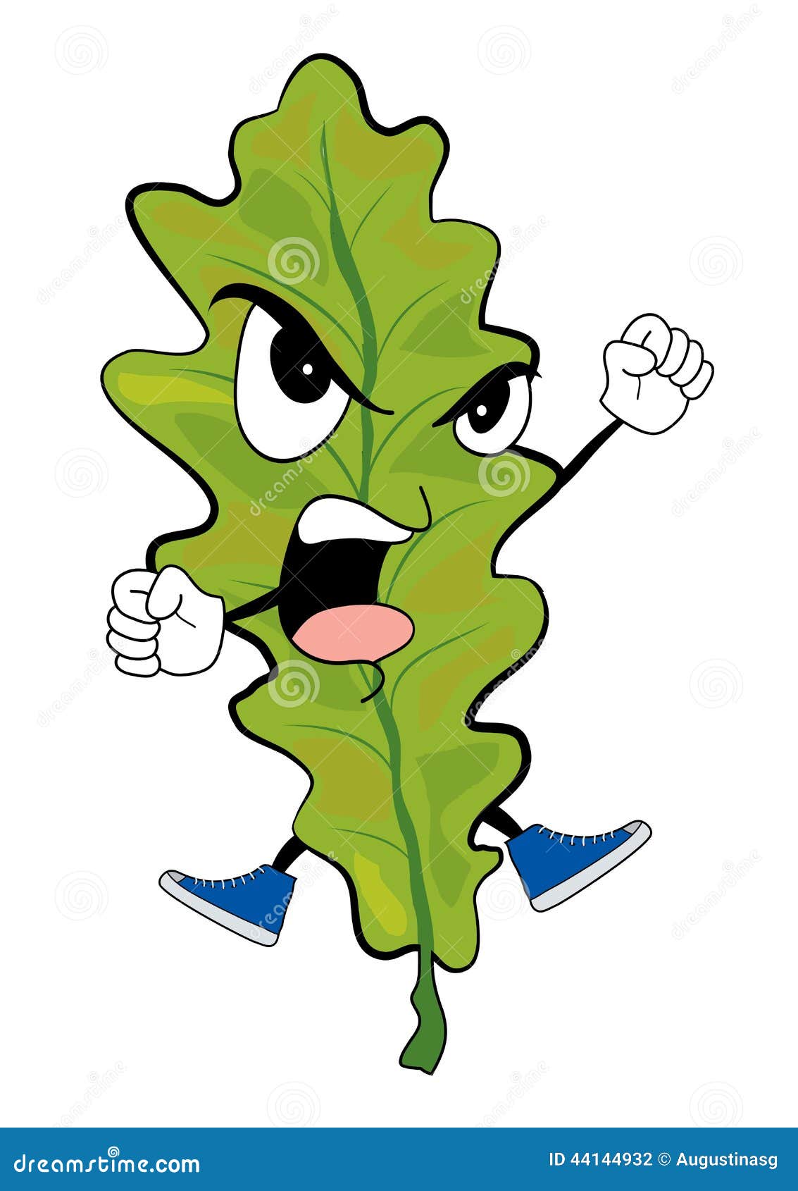 Angry Oak Leaf Cartoon Stock Illustration | CartoonDealer.com #44144932