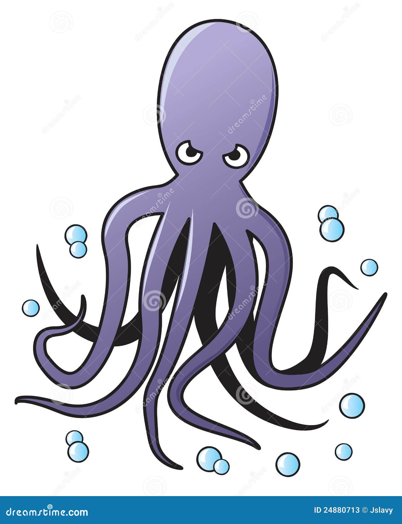 Angry Octopus Cartoon Vector | CartoonDealer.com #24880713