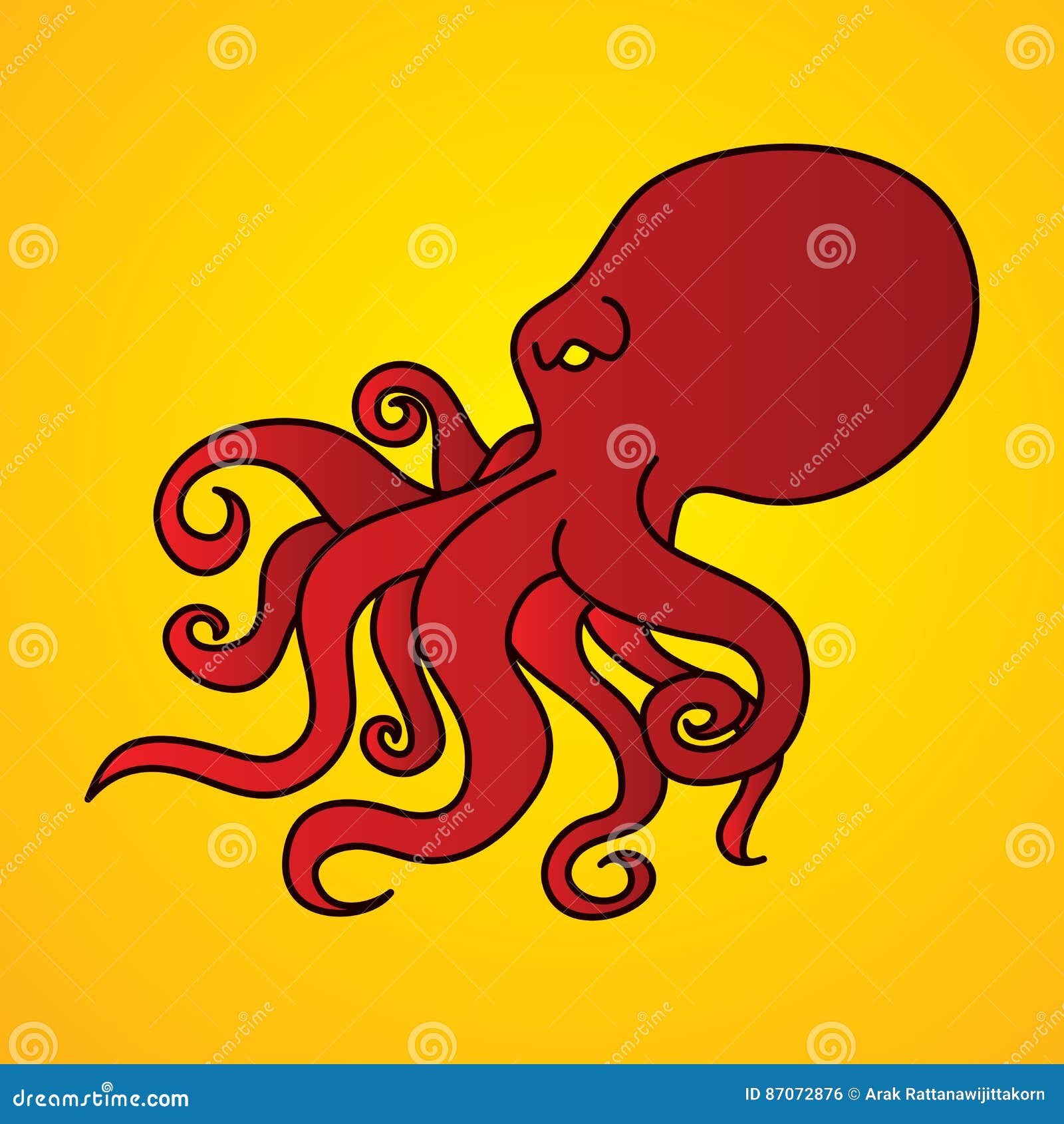 Angry Octopus Graphic Vector. Stock Vector - Illustration of character ...