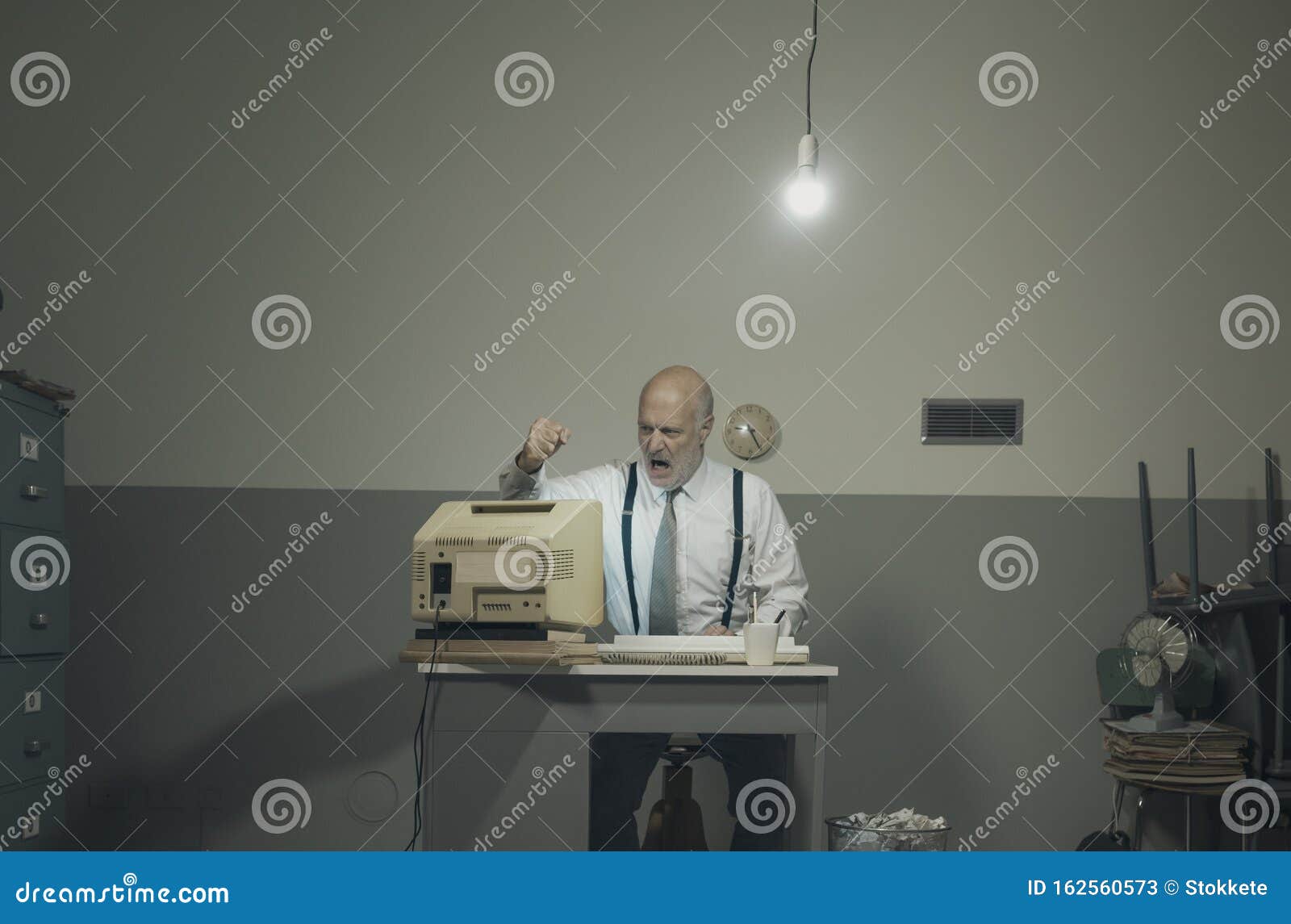 Angry Man Hitting Wall Royalty-Free Stock Photo | CartoonDealer.com ...