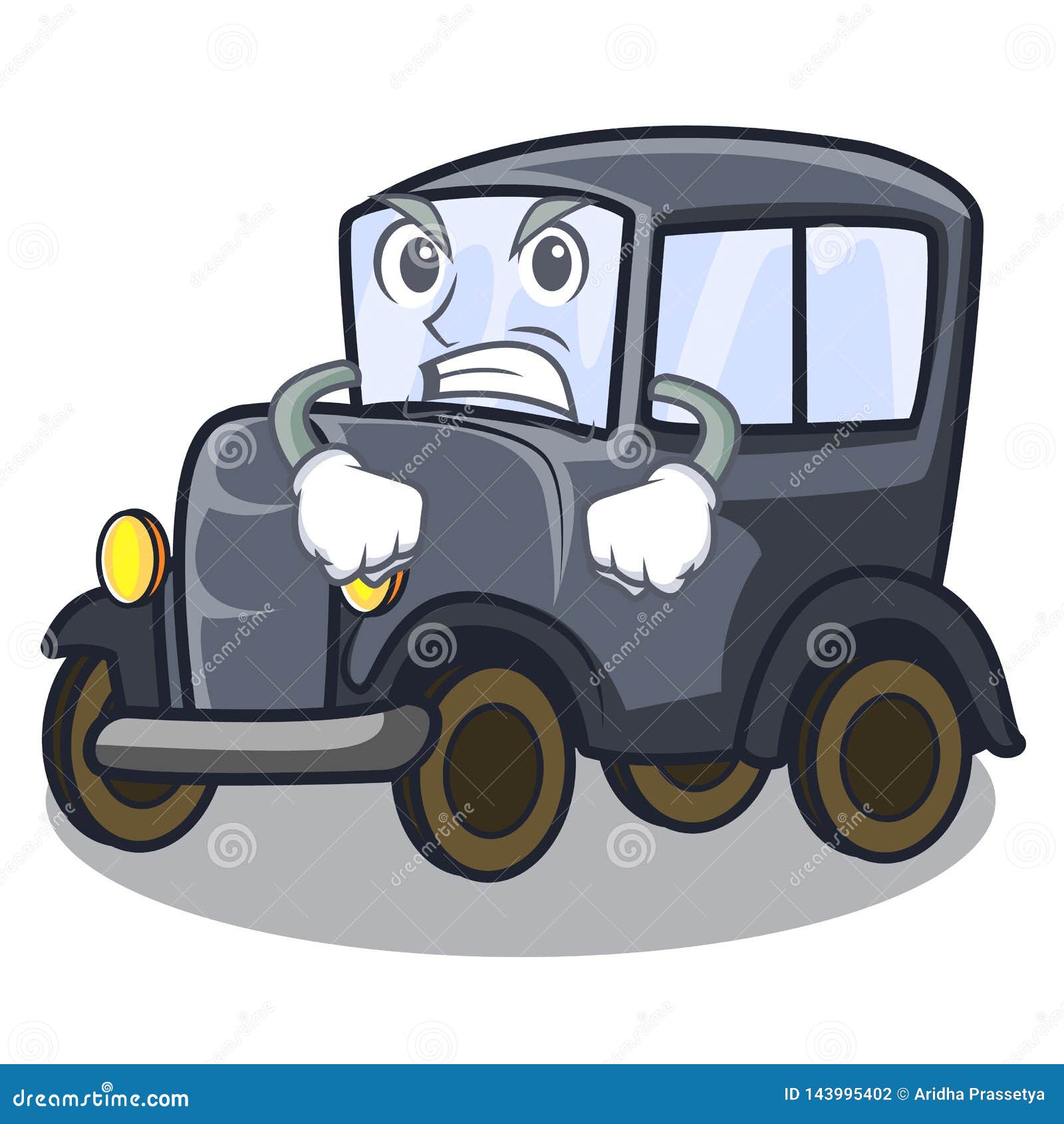 Angry Old Cartoon Car in Side Garage Stock Vector - Illustration of ...