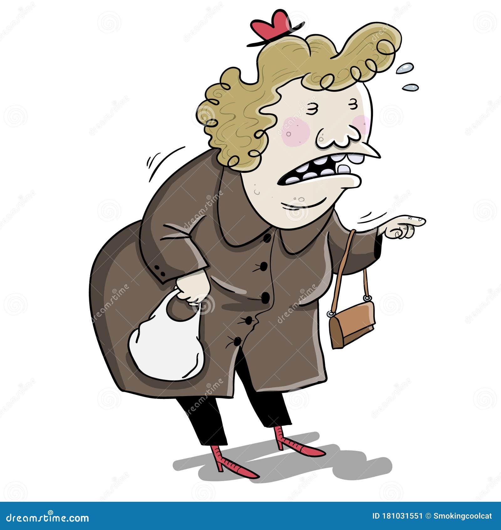 Angry Old Lady Arguing with Somebody Stock Vector - Illustration of ...