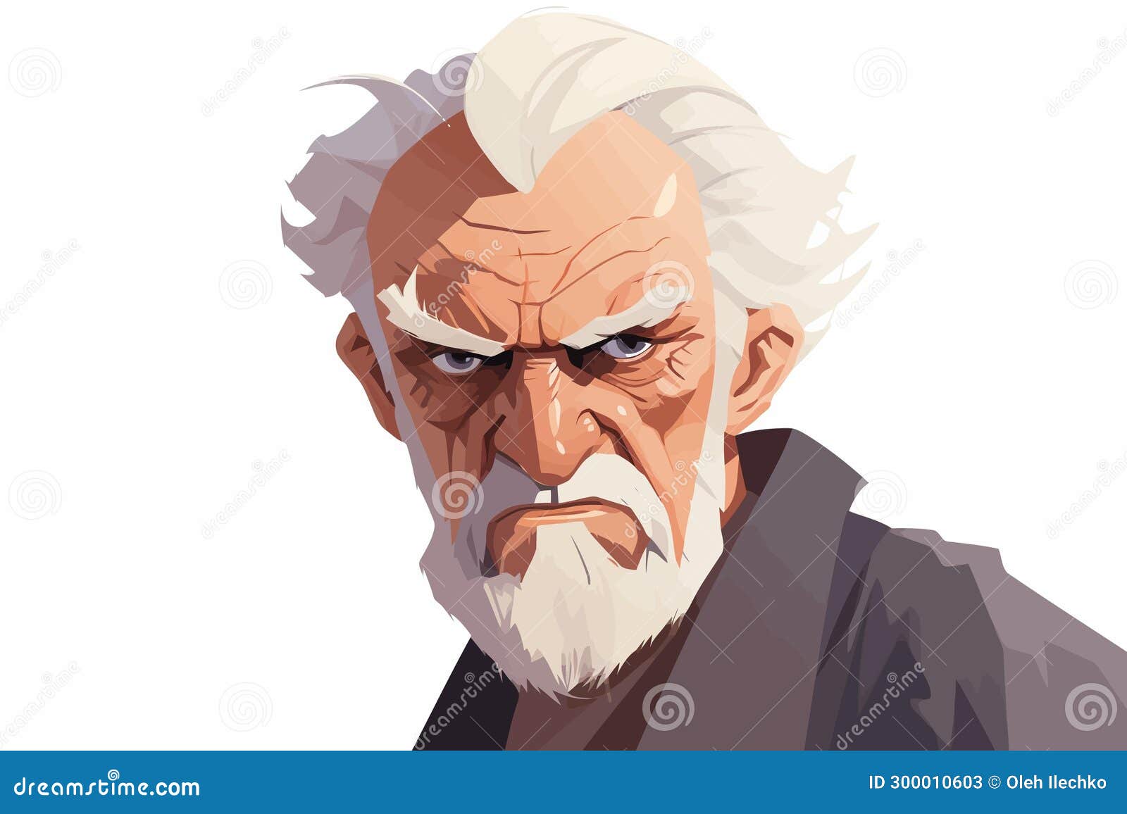 Angry Old Man Isolated Vector Style Illustration Stock Vector ...
