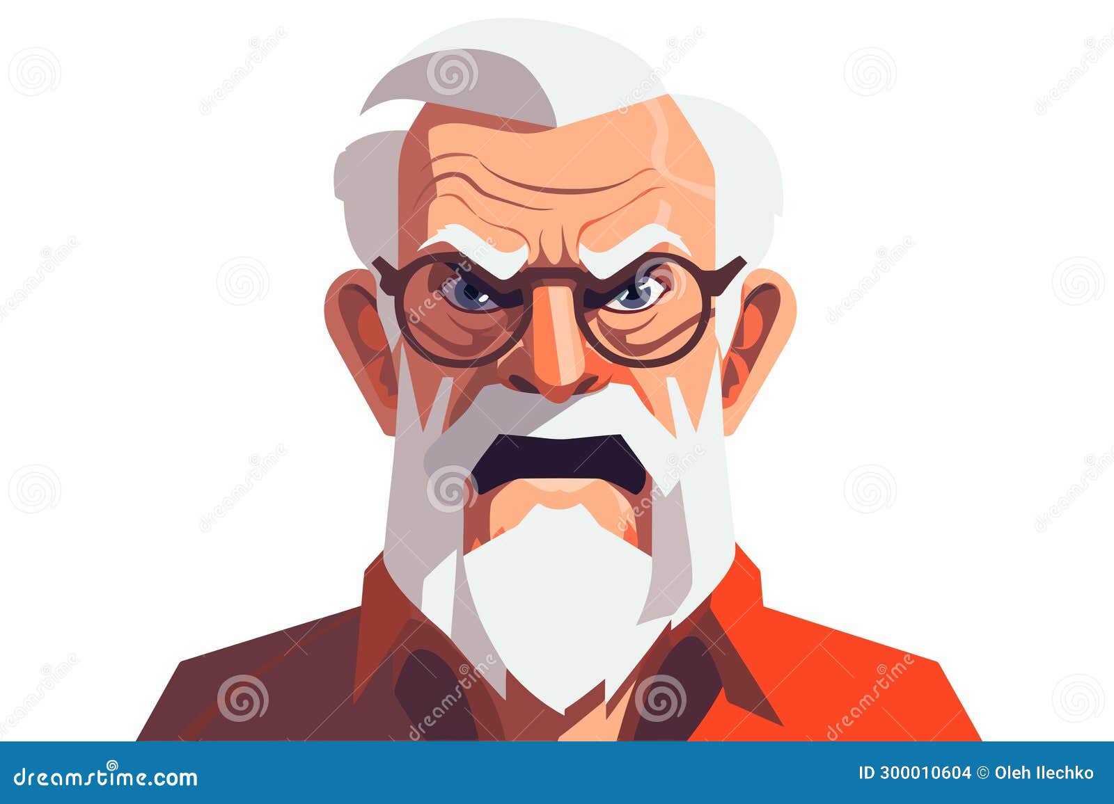 Angry Old Man Isolated Vector Style Illustration Stock Vector ...