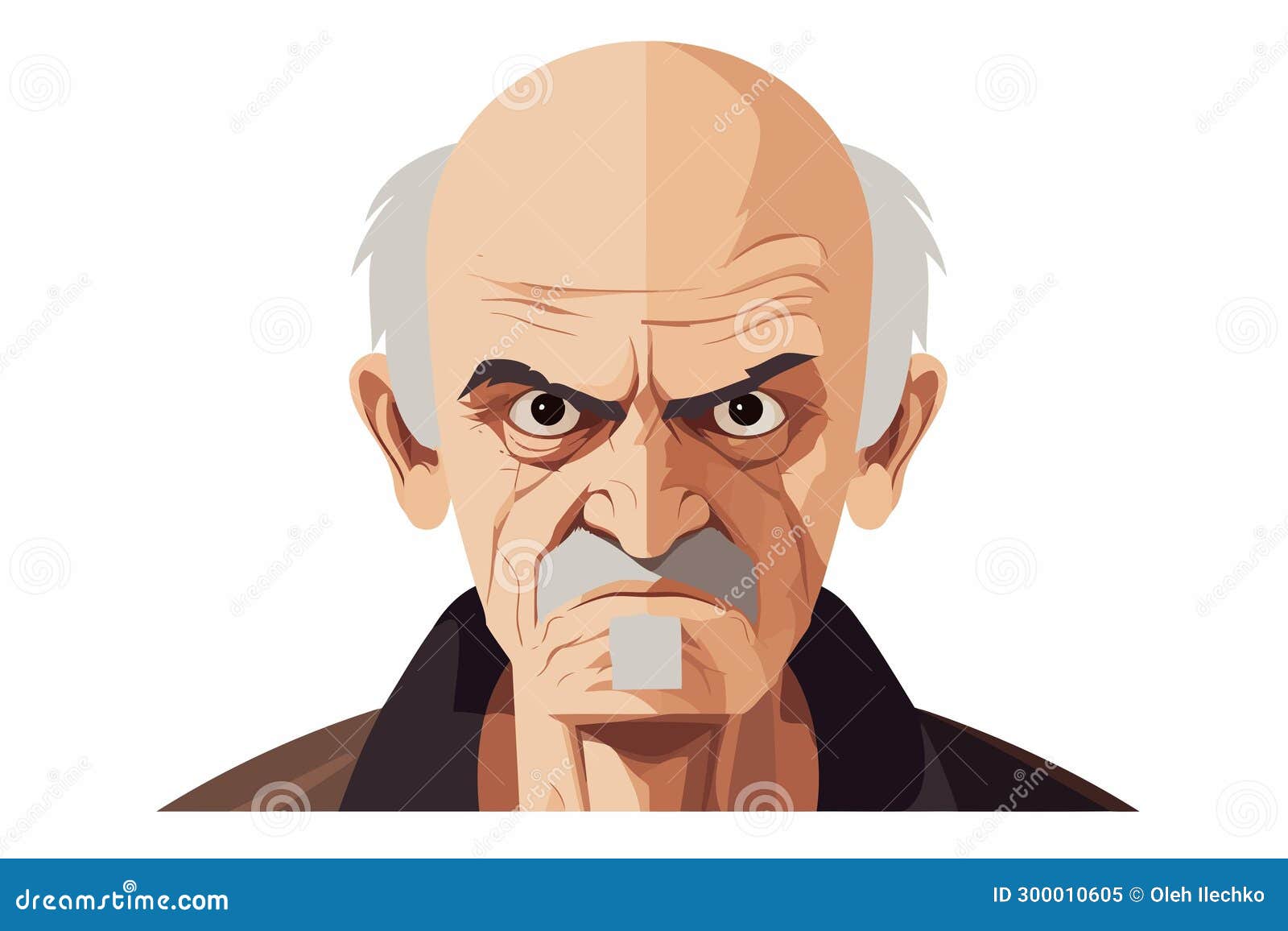 Angry Old Man Isolated Vector Style Illustration Stock Vector ...