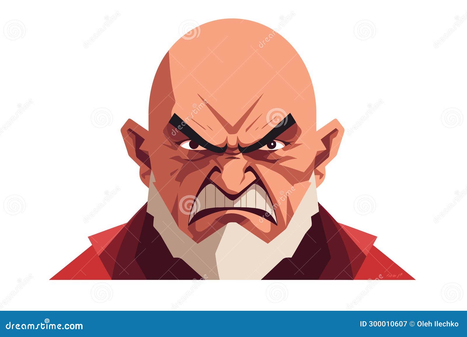 Angry Old Man Isolated Vector Style Illustration Stock Vector ...