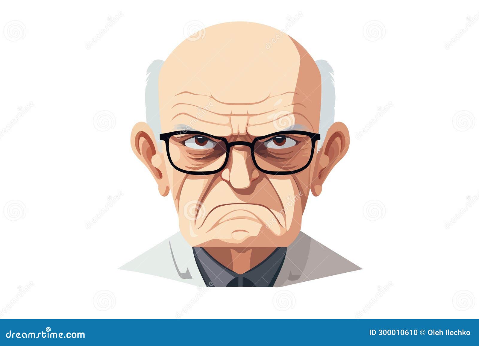 Angry Old Man Isolated Vector Style Illustration Stock Vector ...