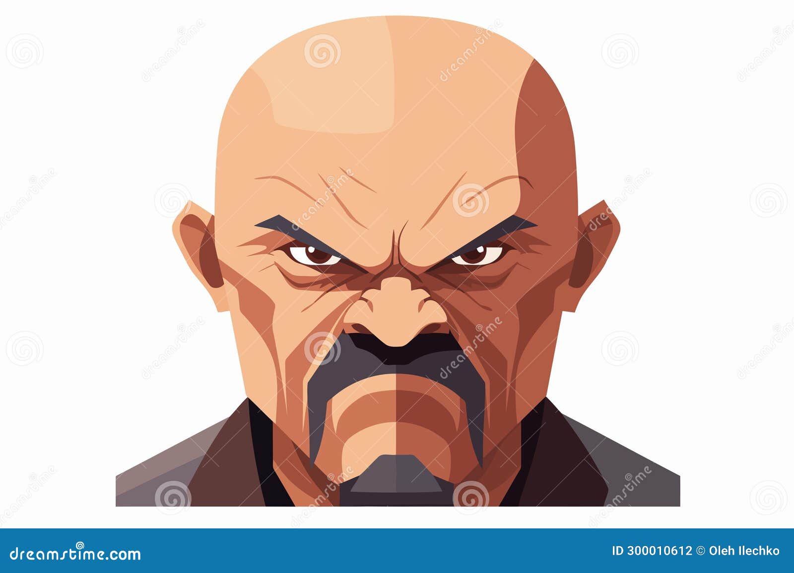 Angry Old Man Isolated Vector Style Illustration Stock Vector ...