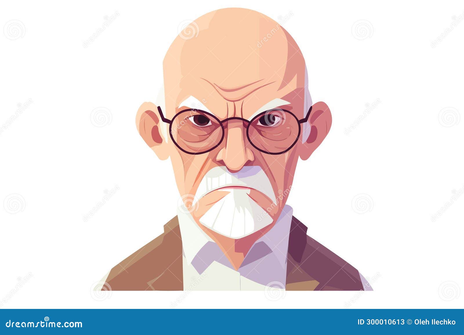 Angry Old Man Isolated Vector Style Illustration Stock Vector ...