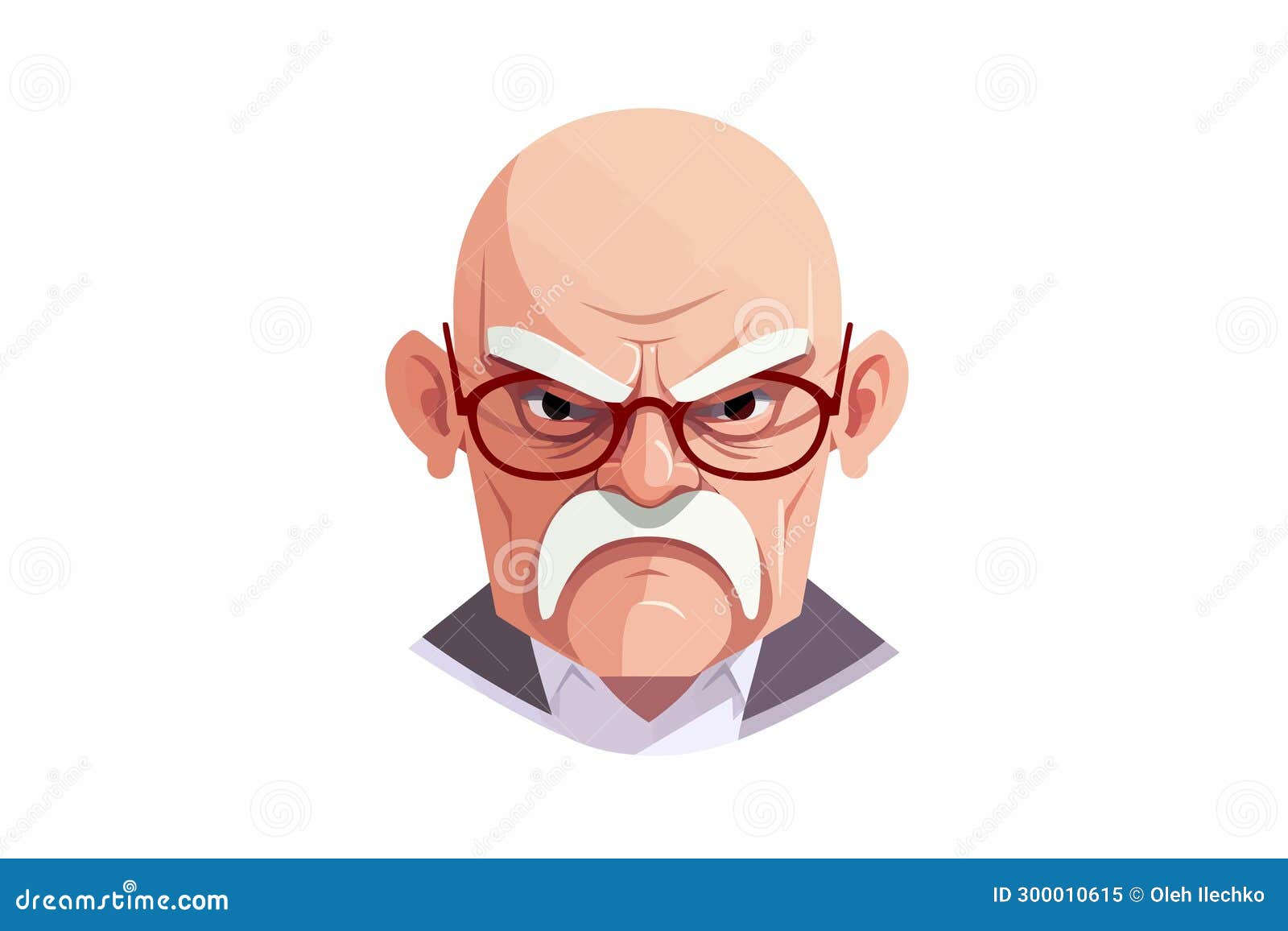 Angry Old Man Isolated Vector Style Illustration Stock Vector ...