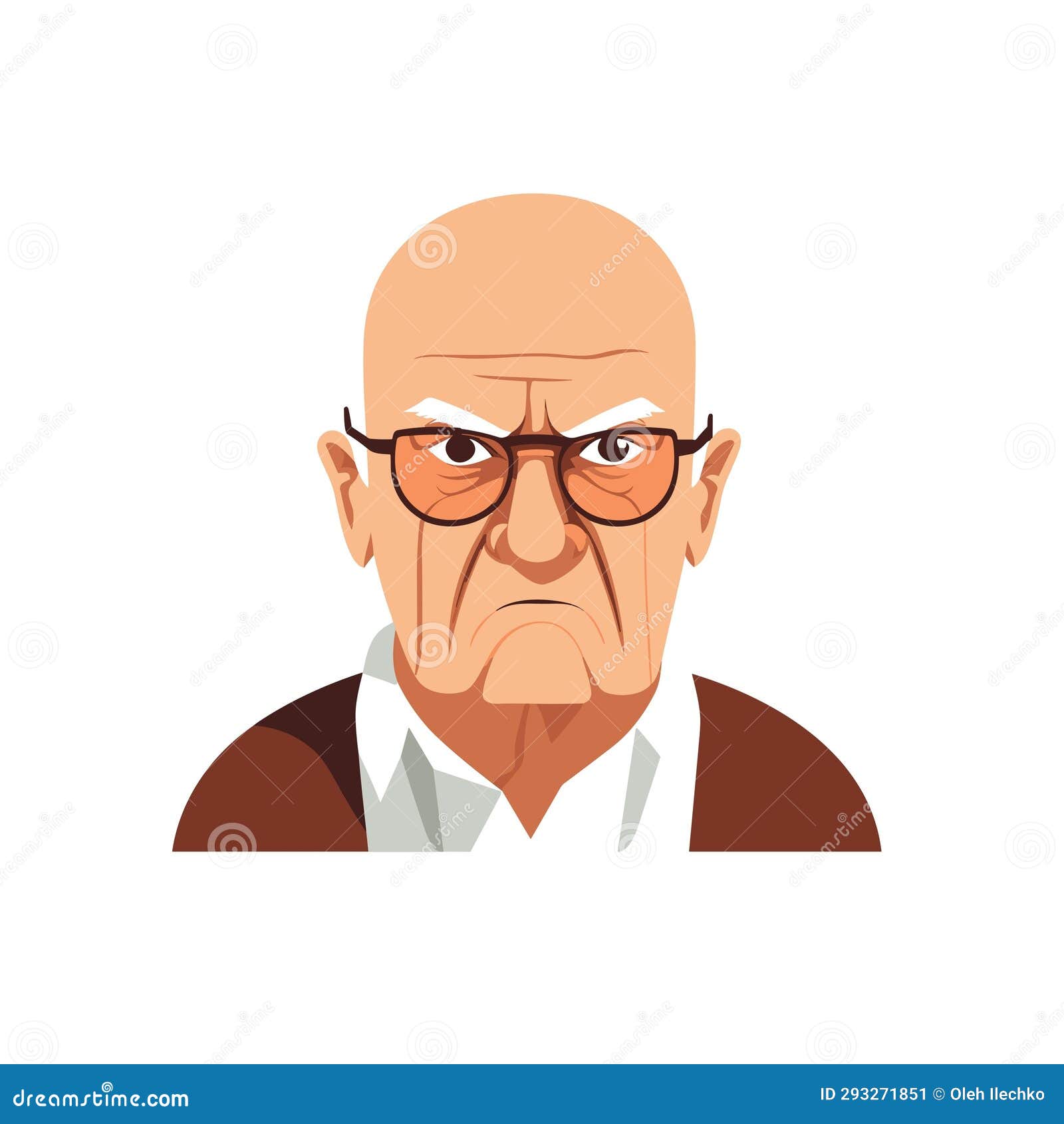 Angry Old Man Vector Flat Minimalistic Isolated Illustration Stock ...