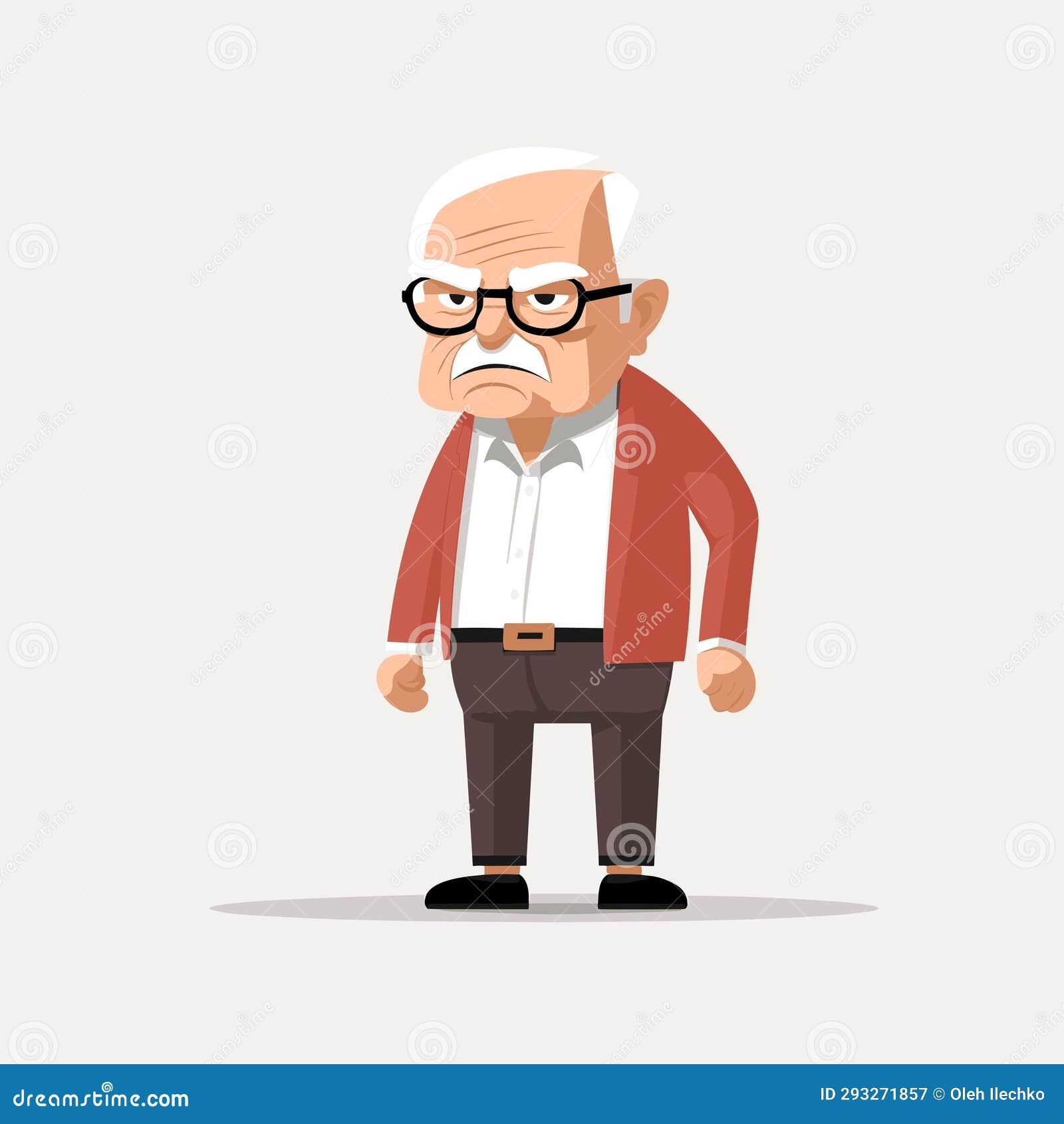 Angry Old Man Vector Flat Minimalistic Isolated Illustration Stock ...