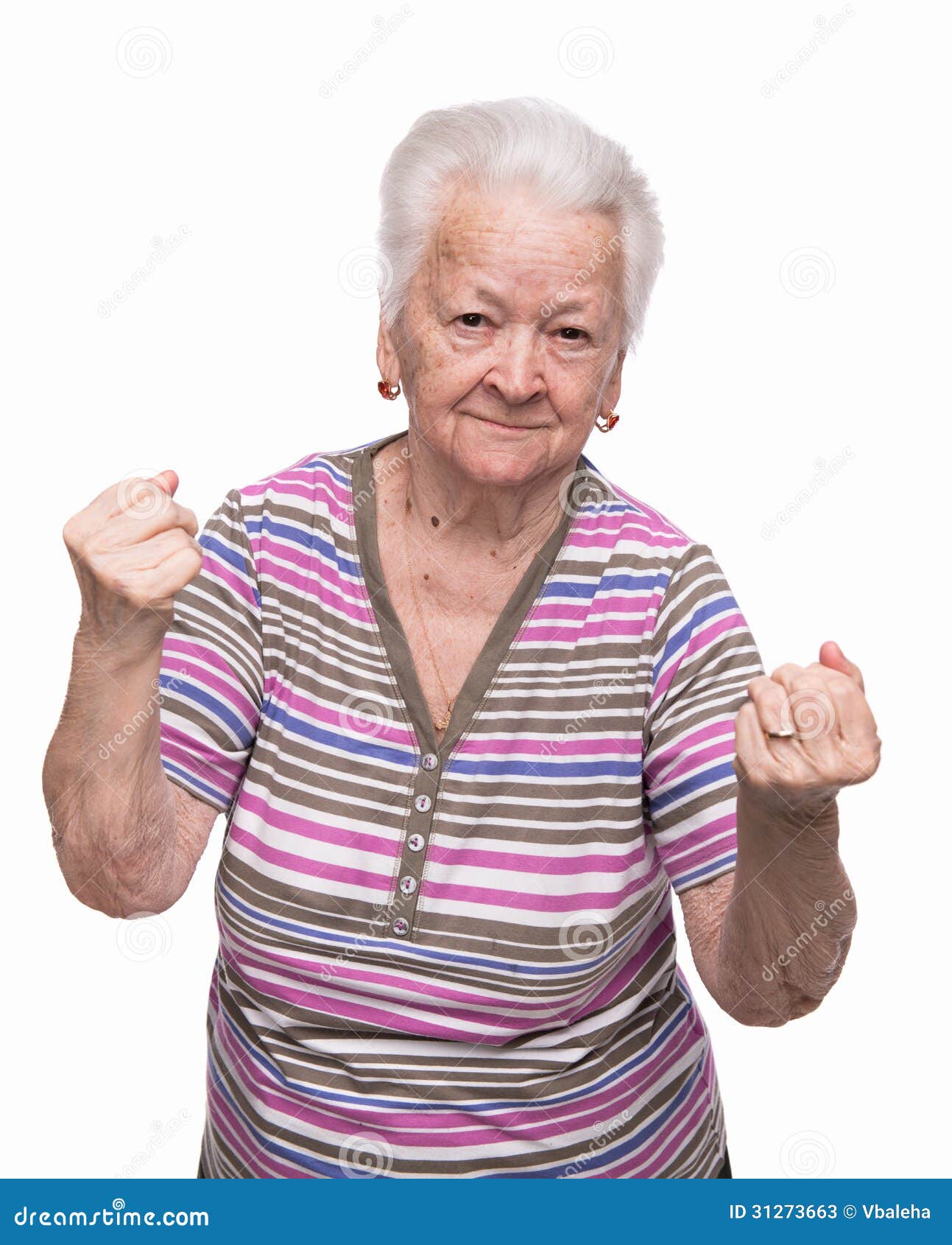 Angry Old Woman Making Fists Stock Image - Image of person, gesturing ...