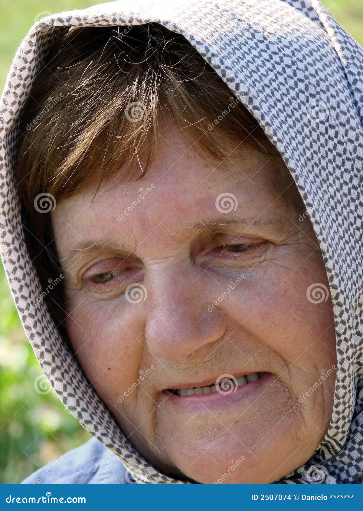 Angry old woman with scarf stock photo. Image of head - 2507074