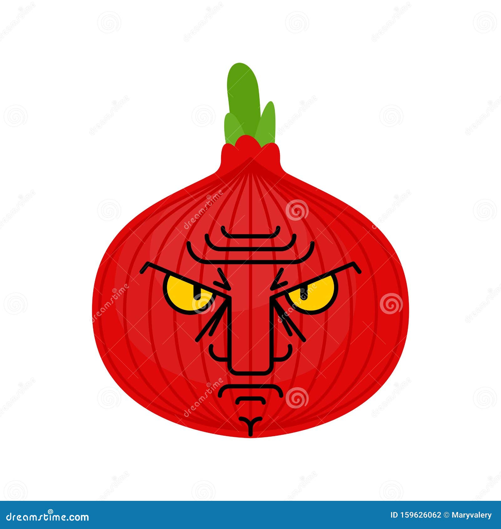 Angry Onion Isolated. Evil Vegetable Stock Vector - Illustration of ...