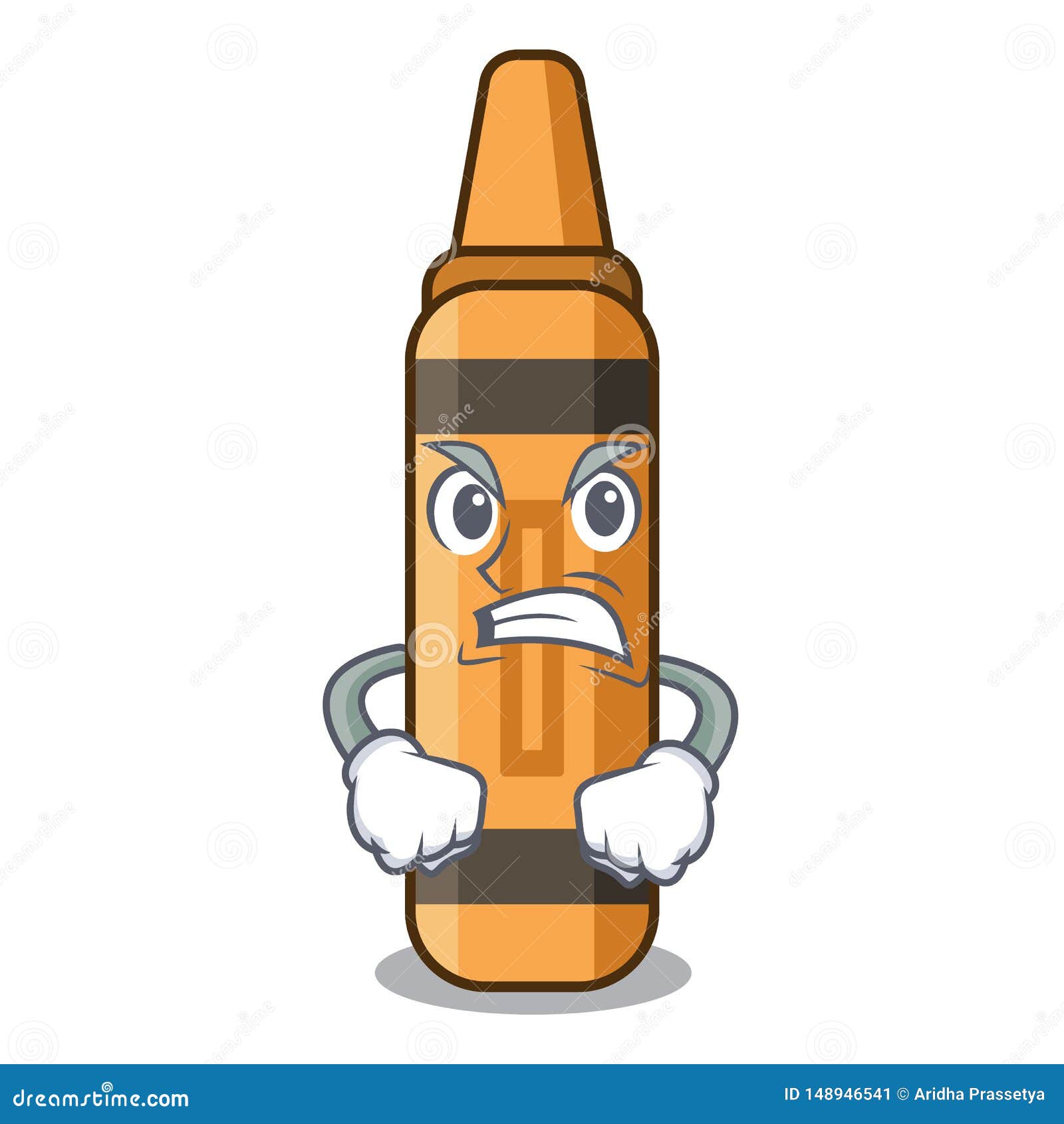 Angry Red Crayon In A Cartoon Bag Vector Illustration | CartoonDealer ...