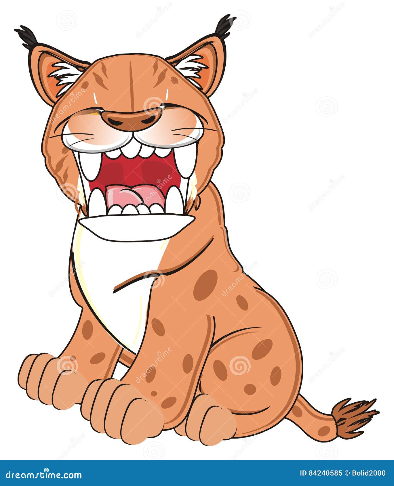 Angry orange lynx stock illustration. Illustration of lynx - 84240585