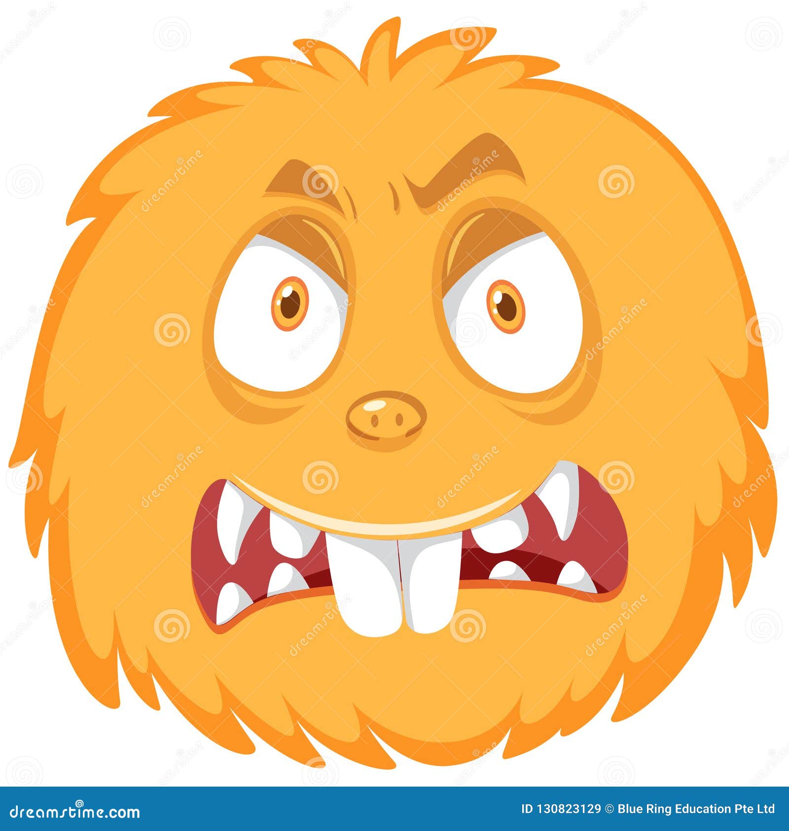 Angry Orange Monster White Background Stock Vector - Illustration of ...
