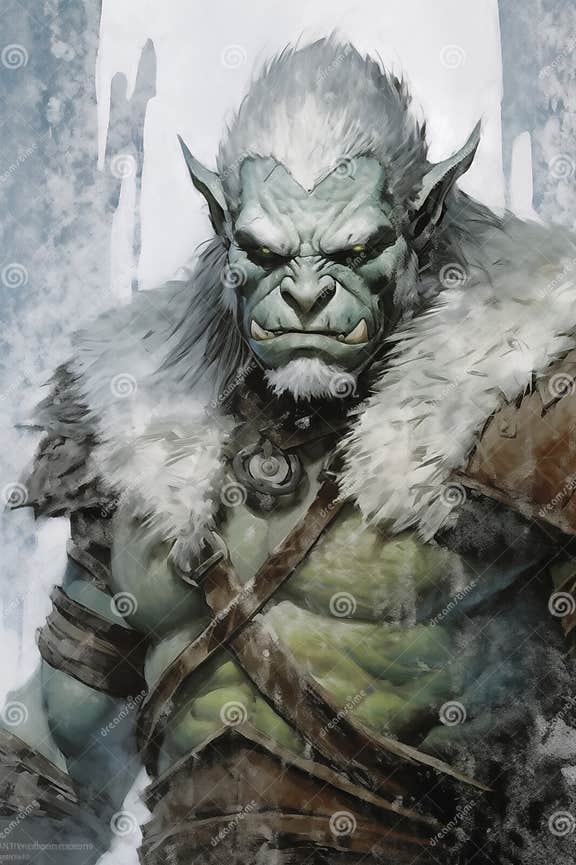 Angry orc in armor stock illustration. Illustration of skull - 308845702