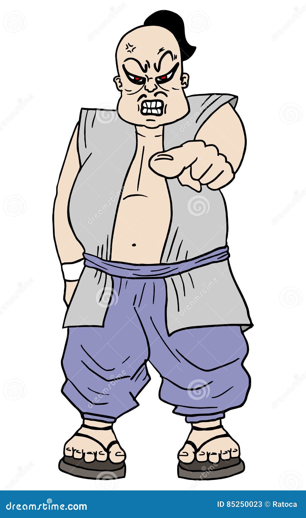 Angry oriental man draw stock vector. Illustration of design - 85250023