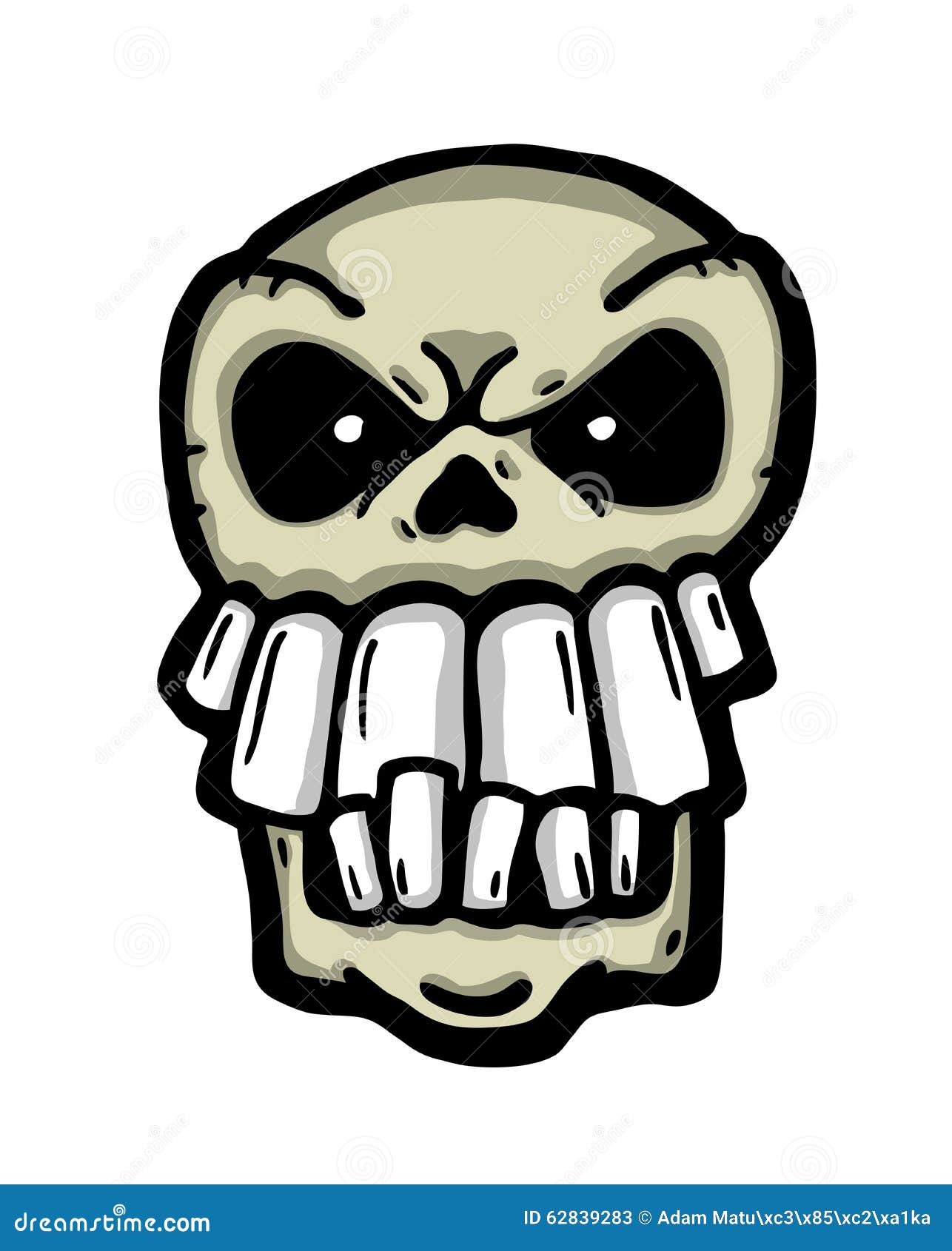 Angry painted skull stock vector. Illustration of bone - 62839283