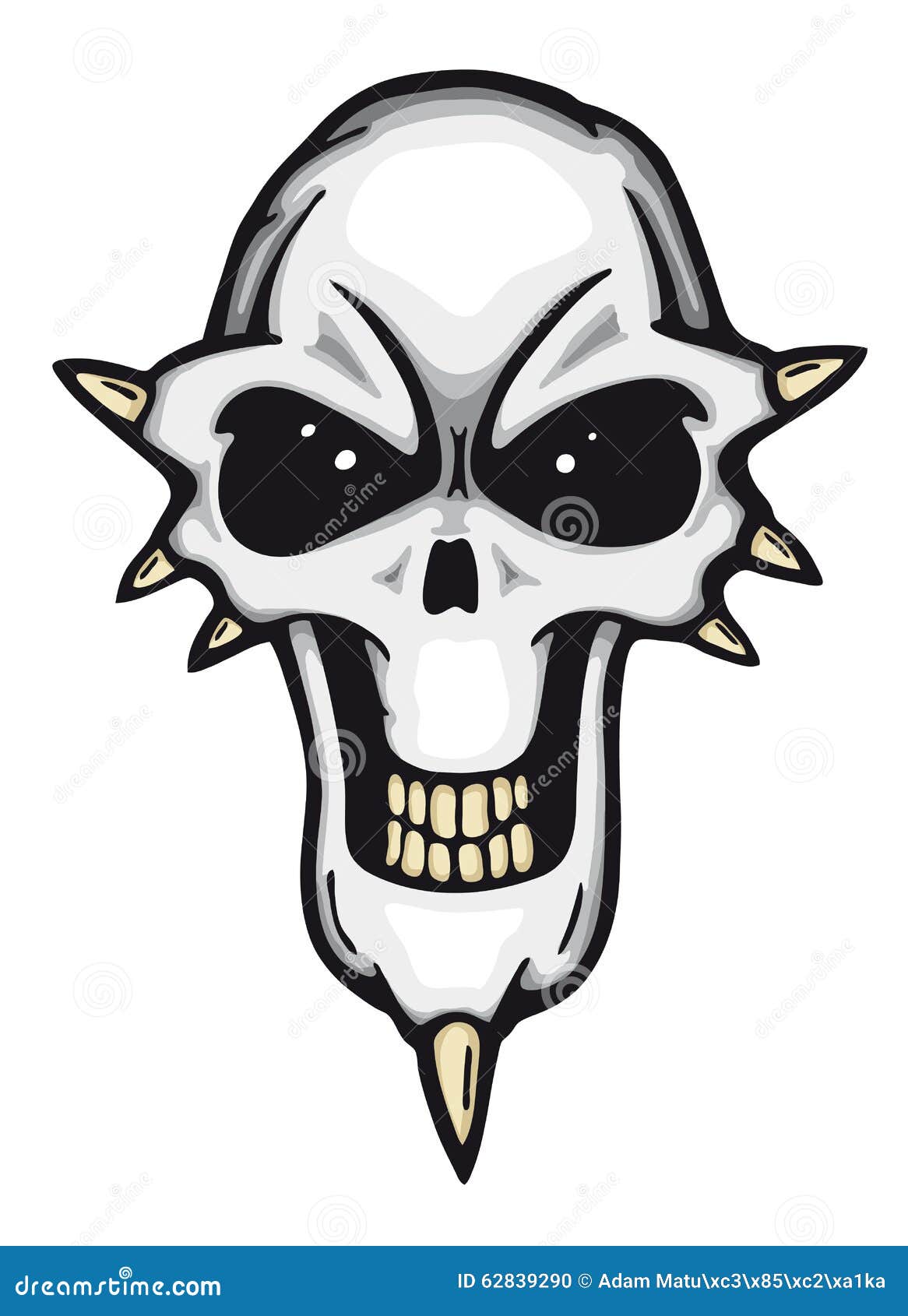 Angry painted skull stock vector. Illustration of torn - 62839290