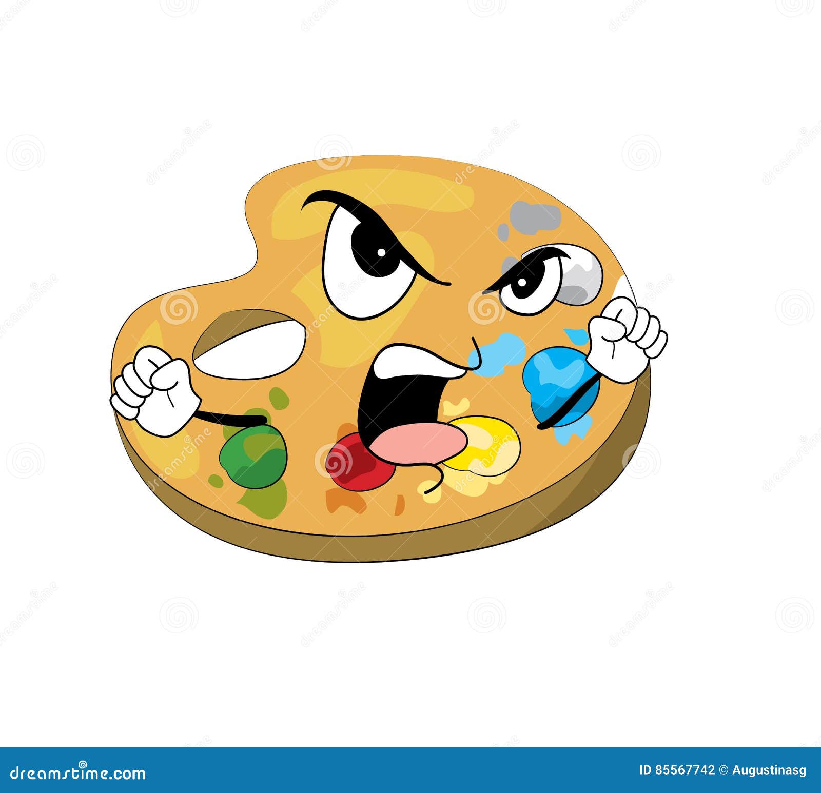 Palette In Cartoon Style, Color By Number, Education Paper Game For The ...