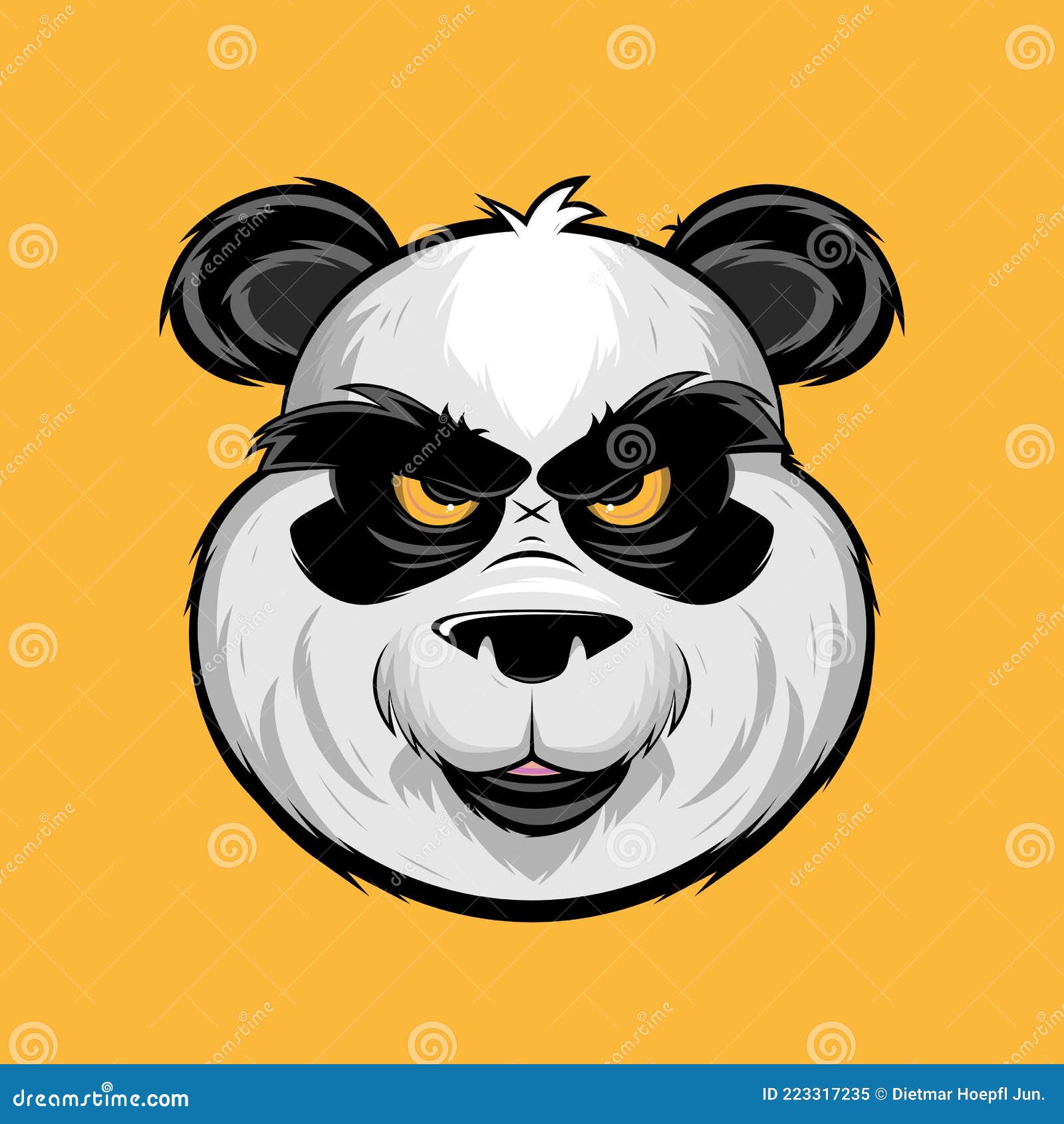 Angry Panda Bear Cartoon Illustration Stock Vector Illustration Of