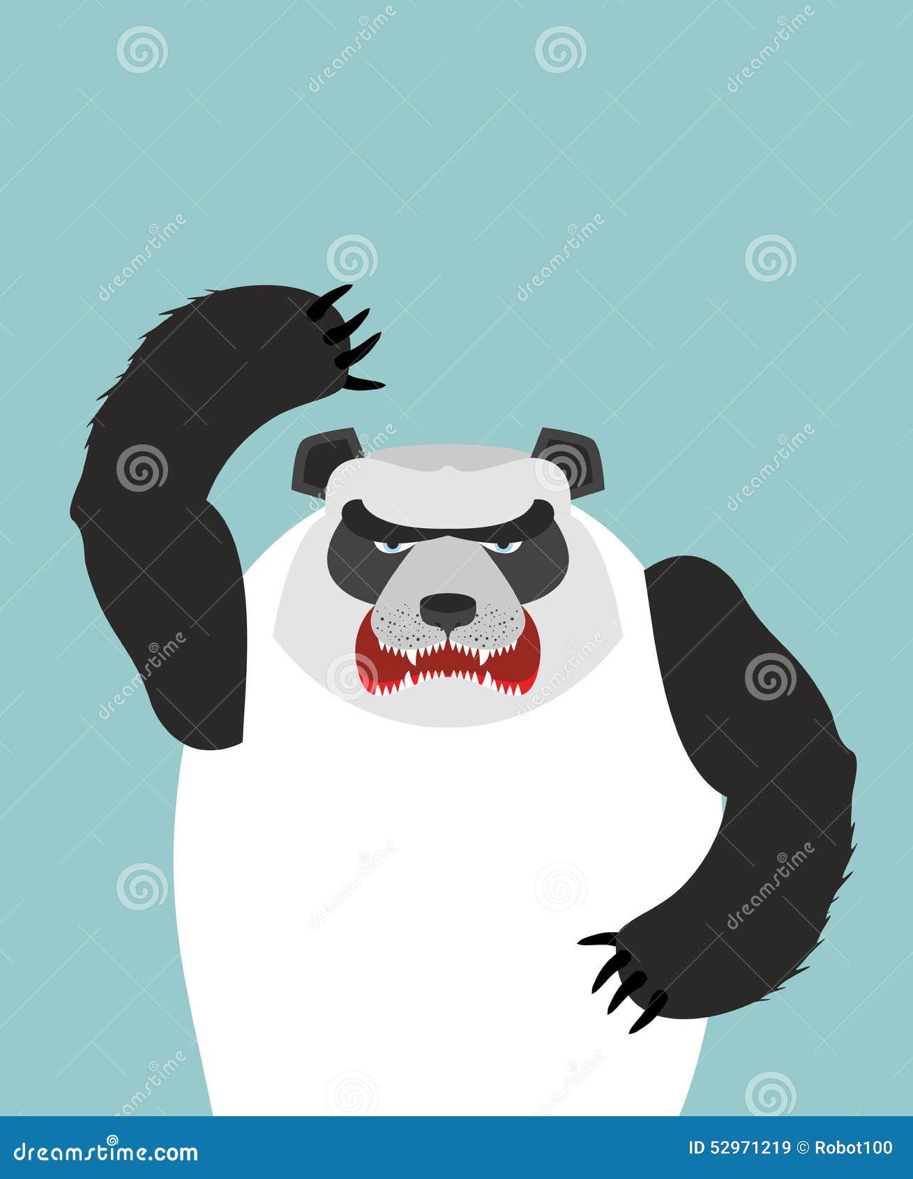 Angry Panda Bear. Vector Illustration Stock Vector - Illustration of ...