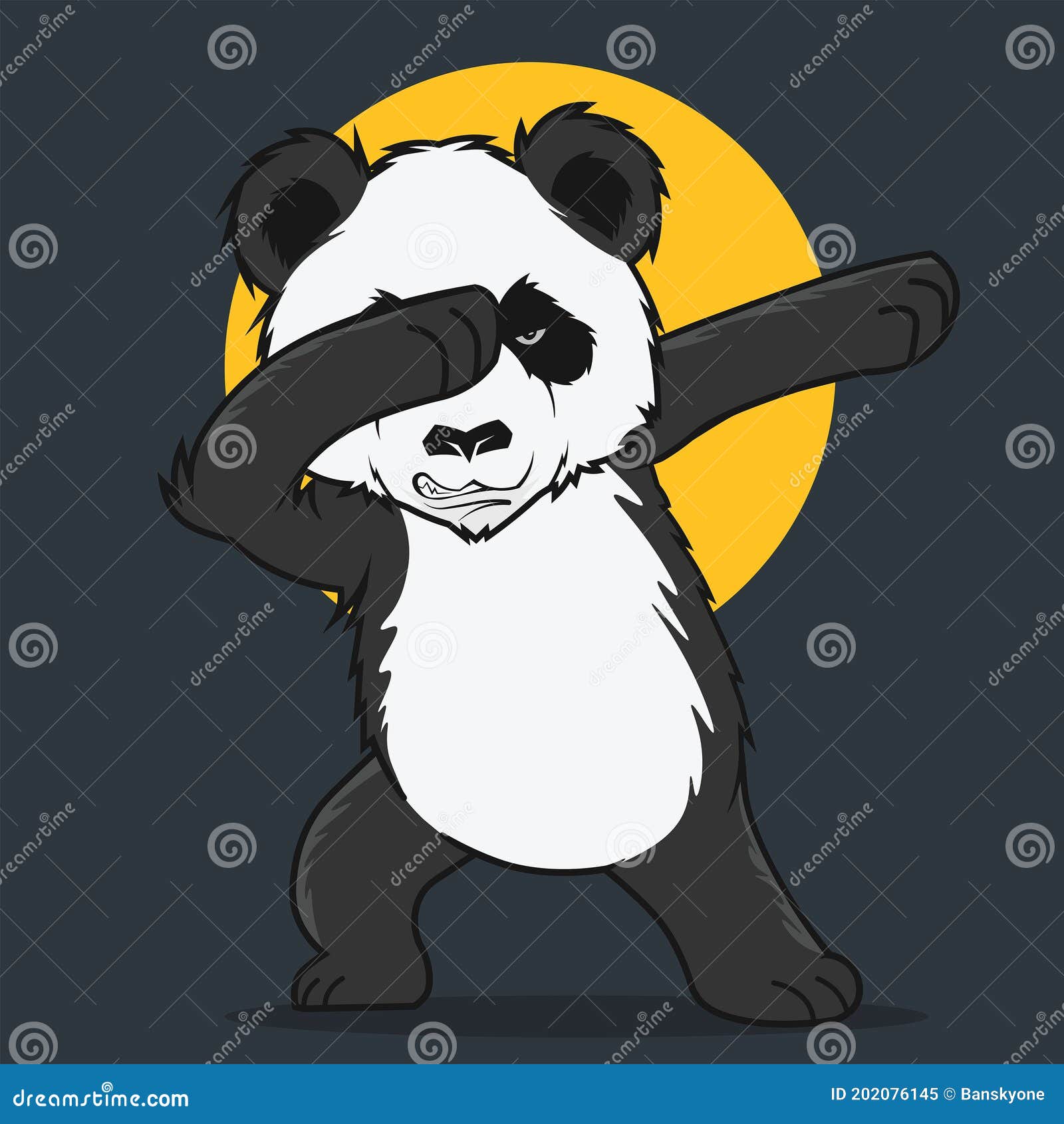 Angry panda dab stock vector. Illustration of woman - 202076145