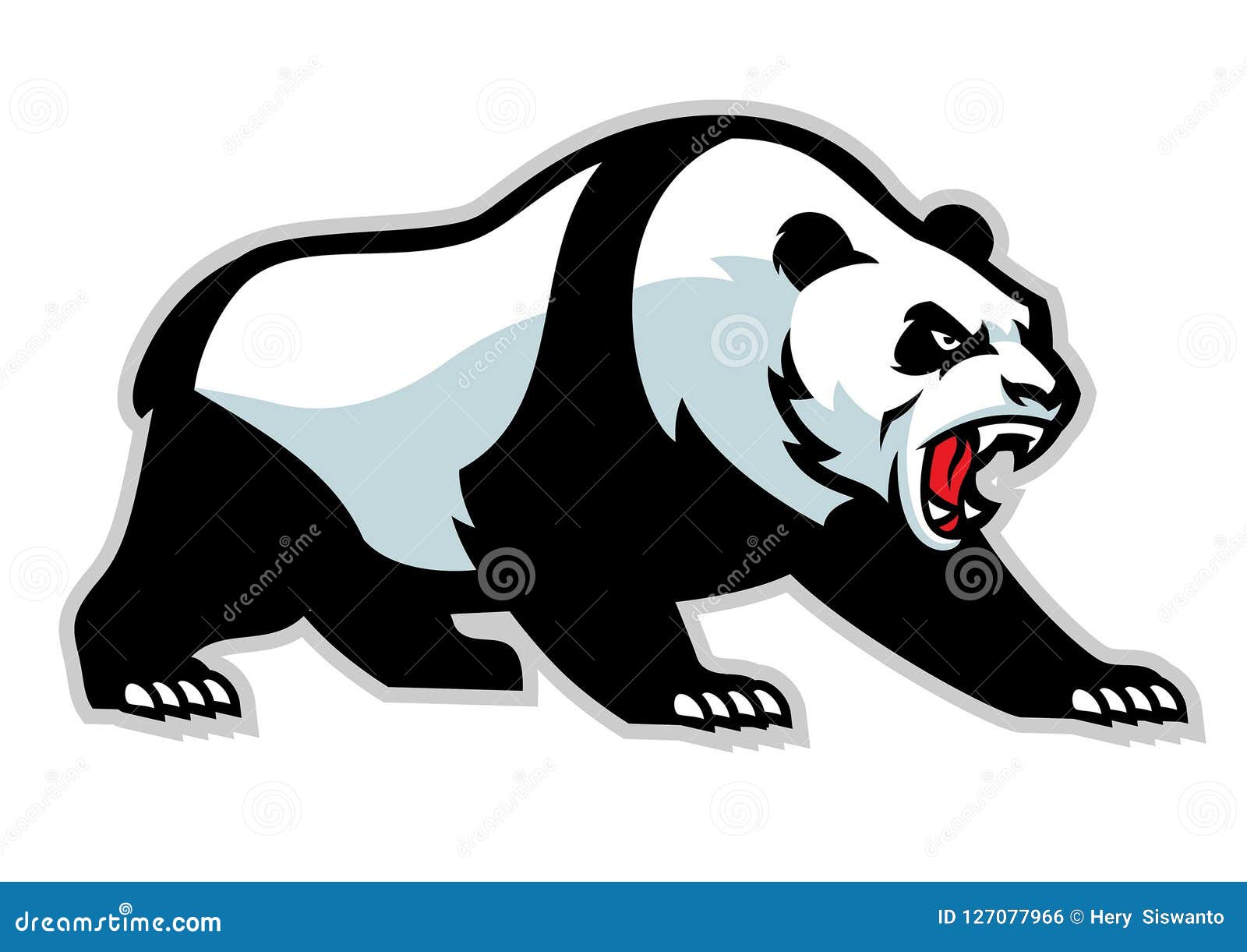 Angry panda mascot stock vector. Illustration of modern - 127077966