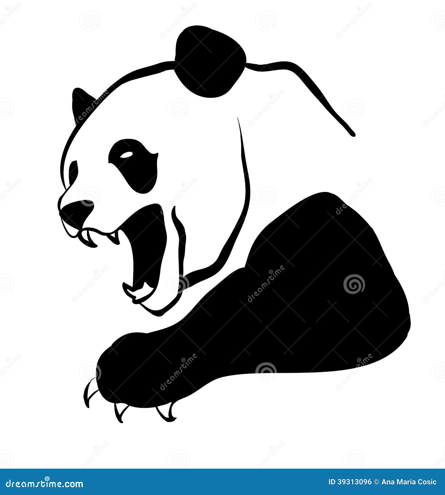Angry panda stock vector. Illustration of avatar, cartoon - 39313096