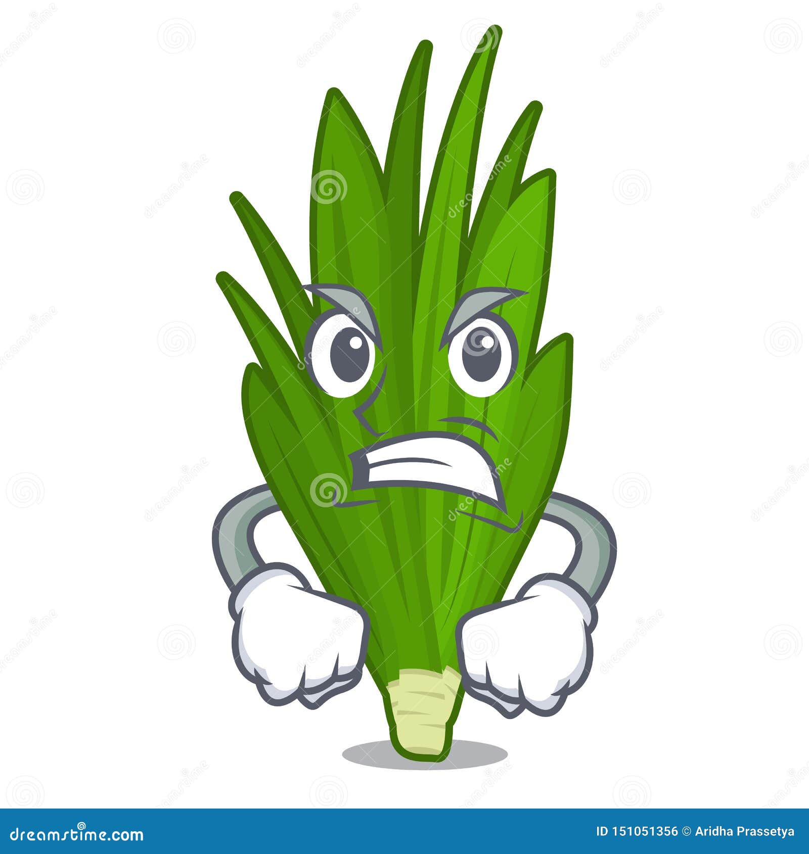 Angry Pandan Leaves in the Cartoon Shape Stock Vector - Illustration of ...