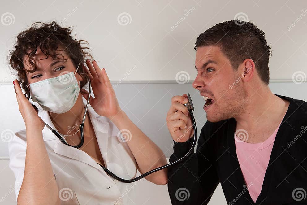 Angry patient stock image. Image of scream, girl, brunette - 14902055