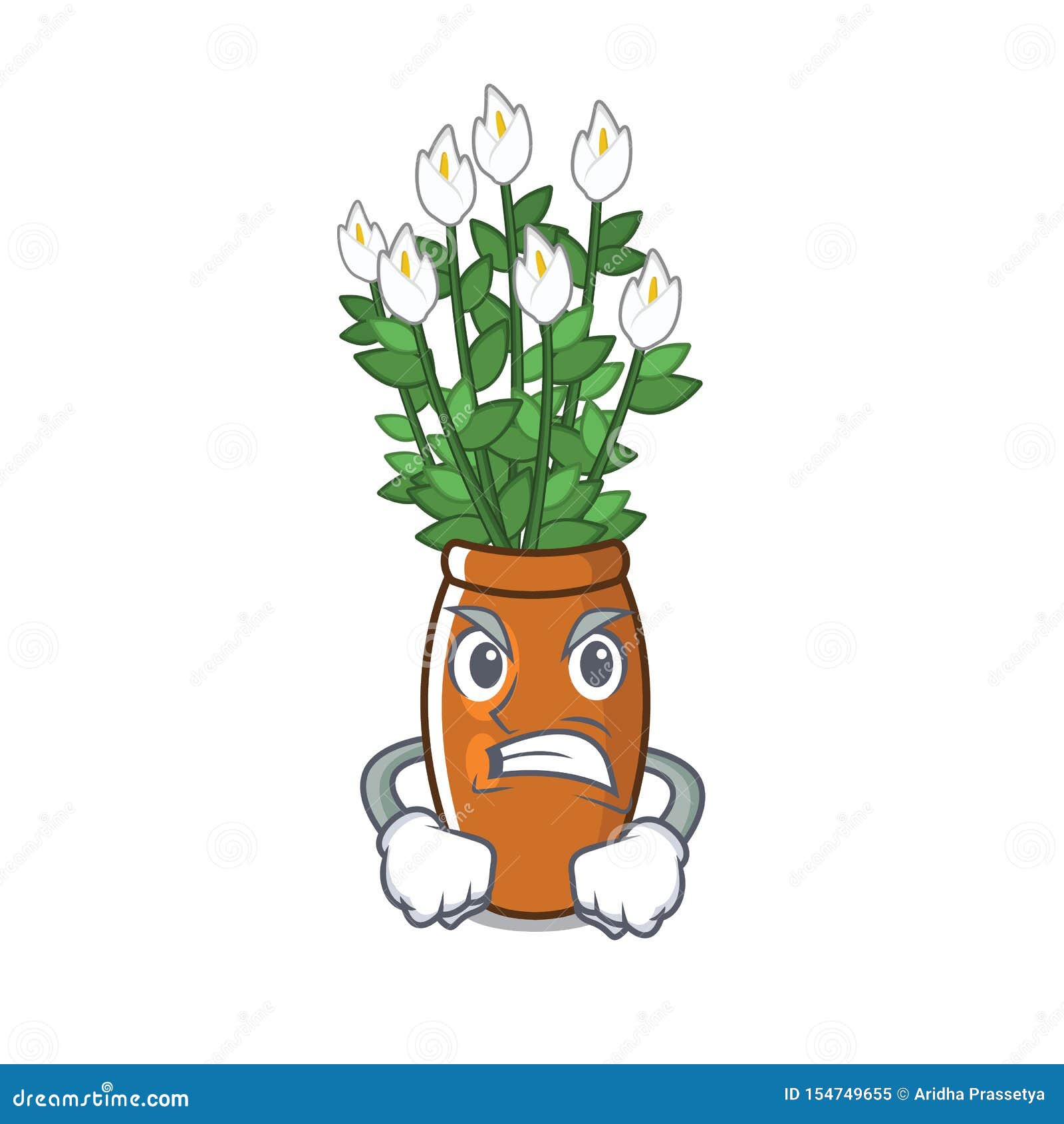Angry Peace Lily with the Character Shape Stock Vector - Illustration ...