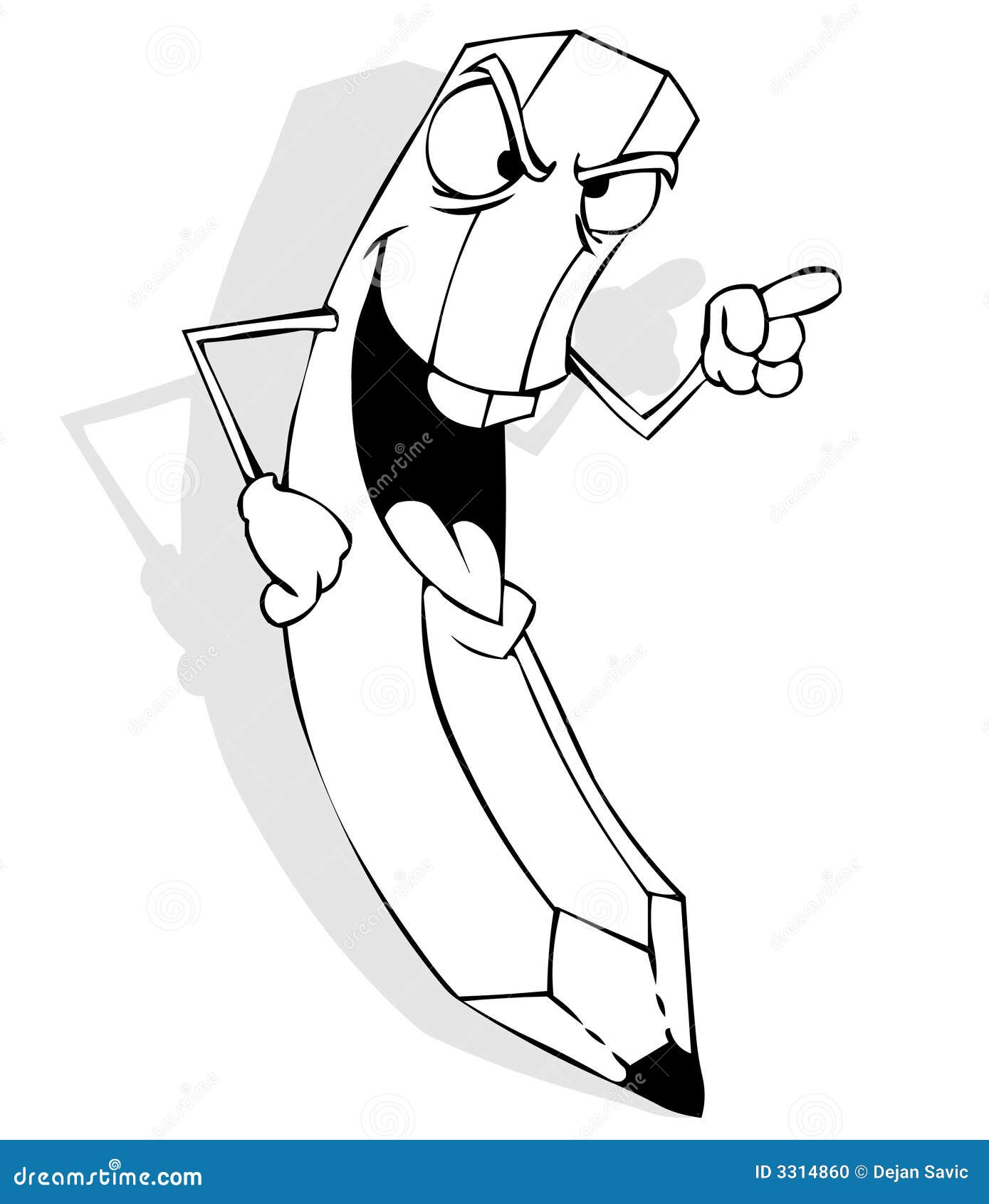Angry pencil stock illustration. Illustration of dangerous - 3314860