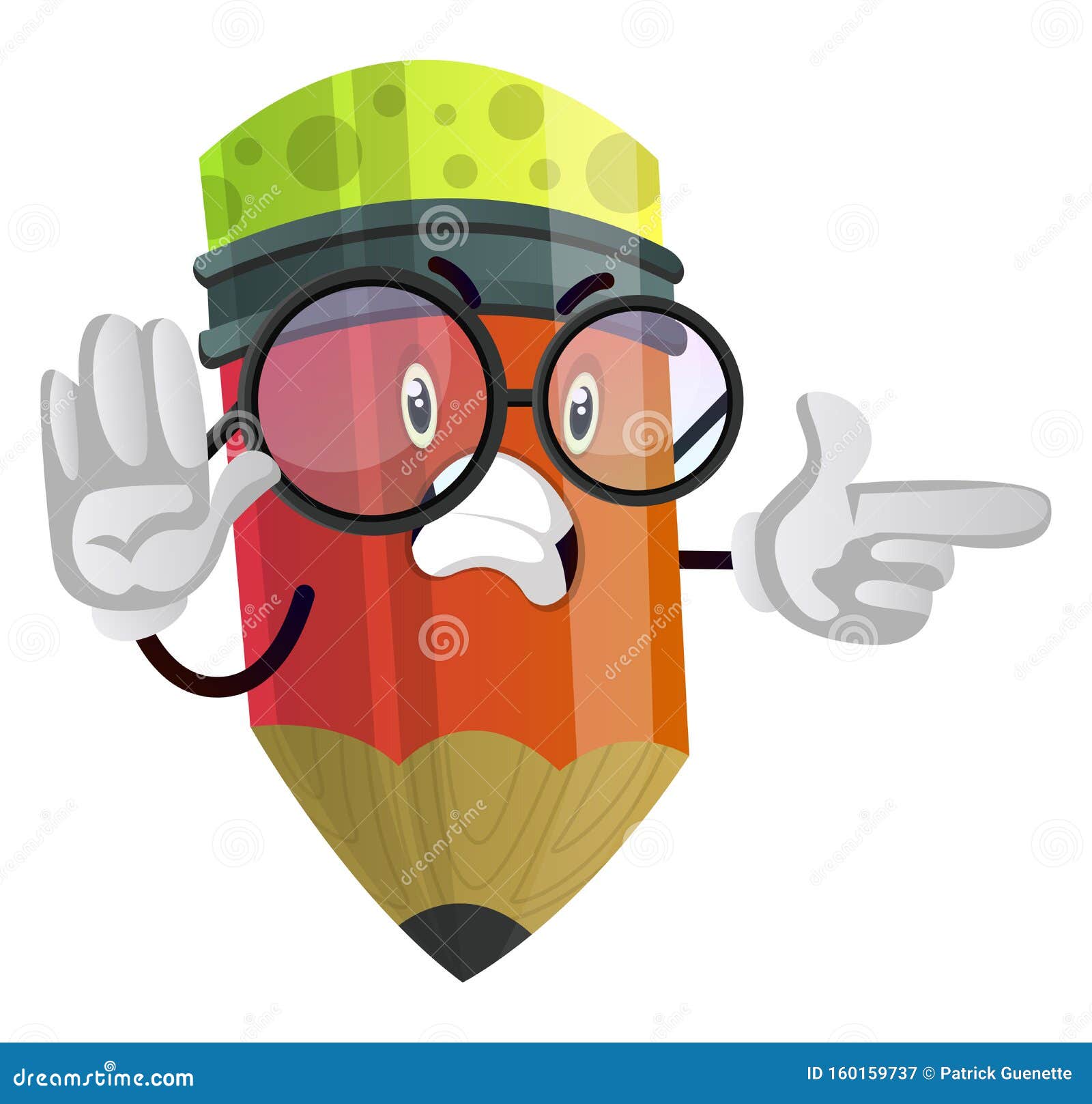 Angry Pencil is Pointing at Something Illustration Vector Stock Vector ...