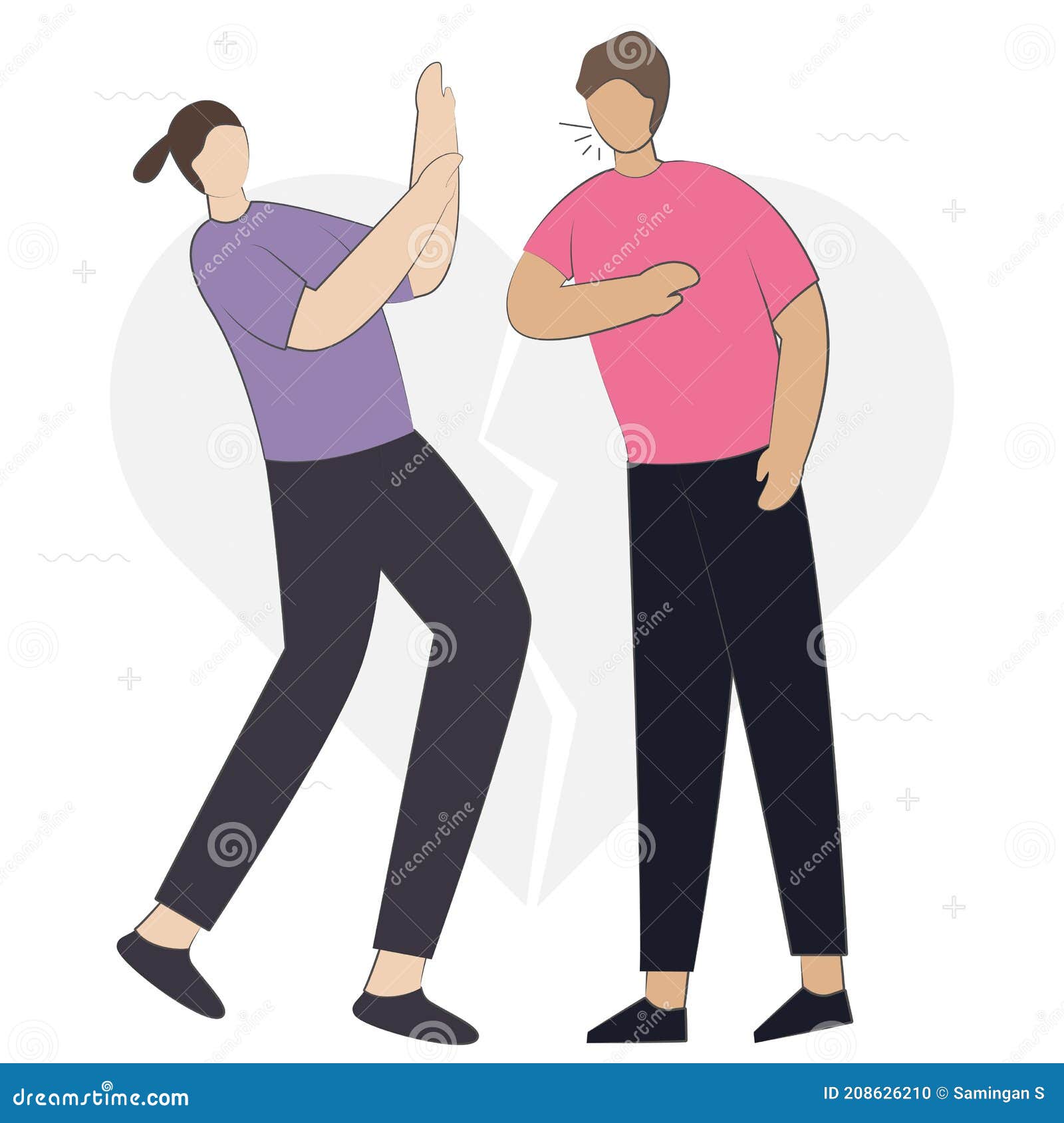 People Brawling And Shouting At Each Other Flat Cartoon Vector ...