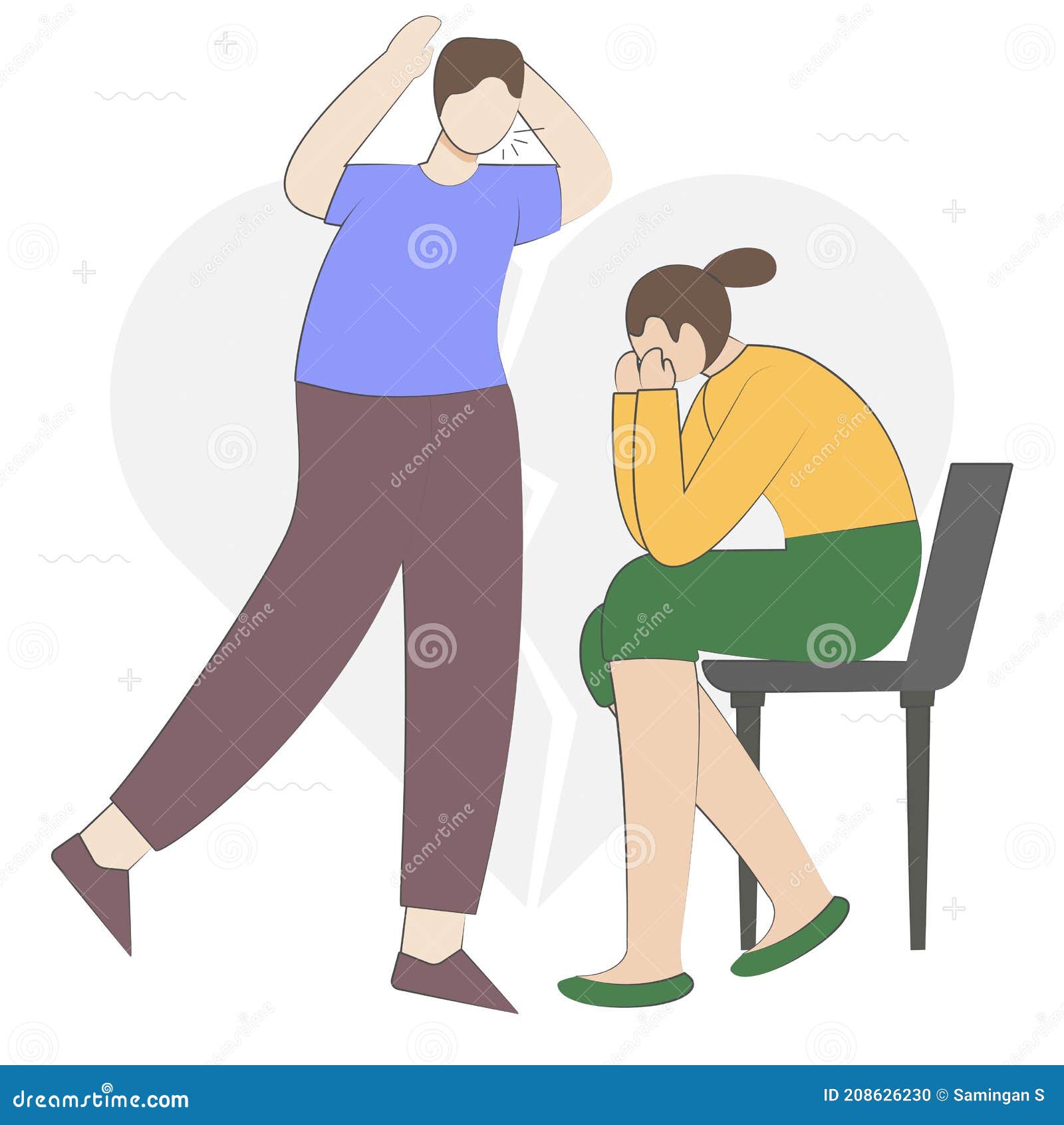 People Brawling and Shouting at Each Other Flat Cartoon Vector ...