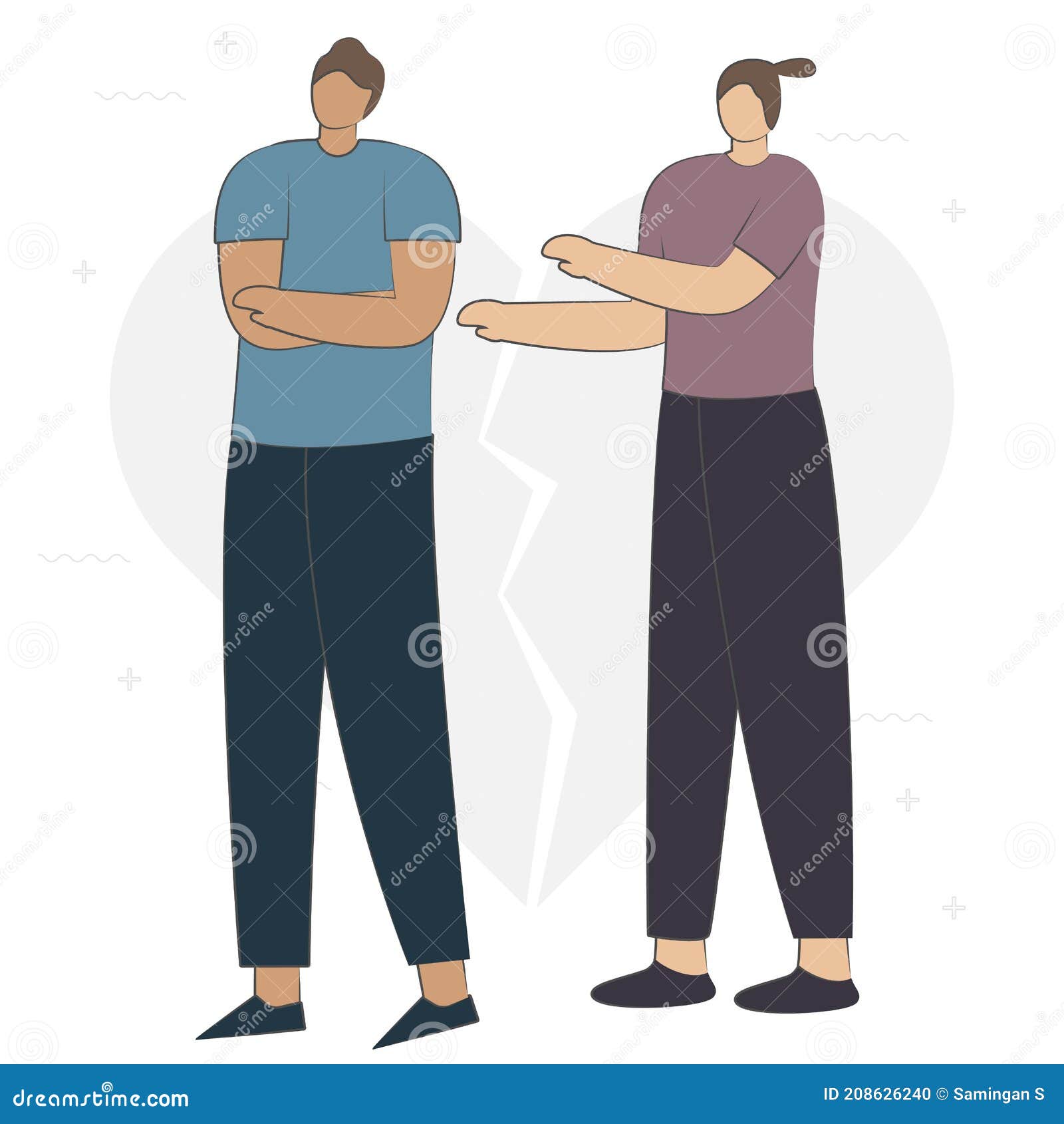 People Brawling and Shouting at Each Other Flat Cartoon Vector ...