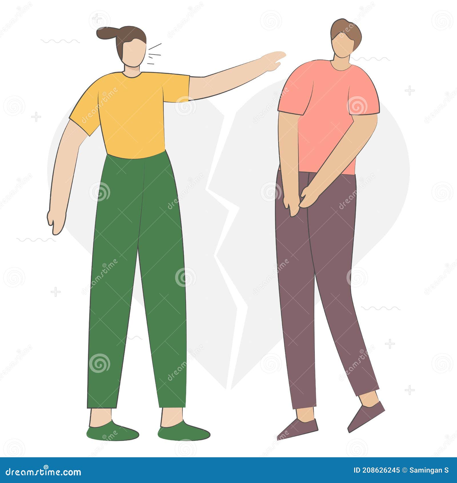 People Brawling and Shouting at Each Other Flat Cartoon Vector ...