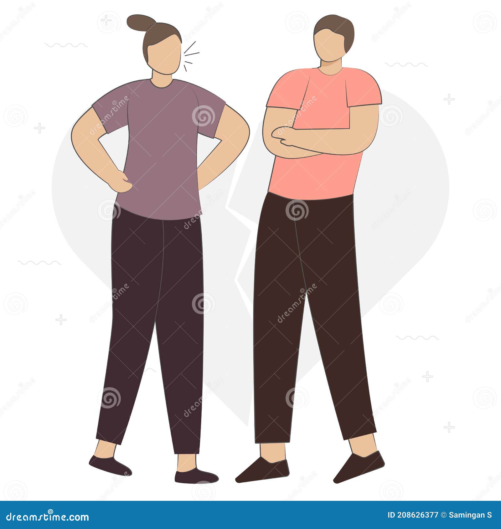 People Brawling And Shouting At Each Other Flat Cartoon Vector ...