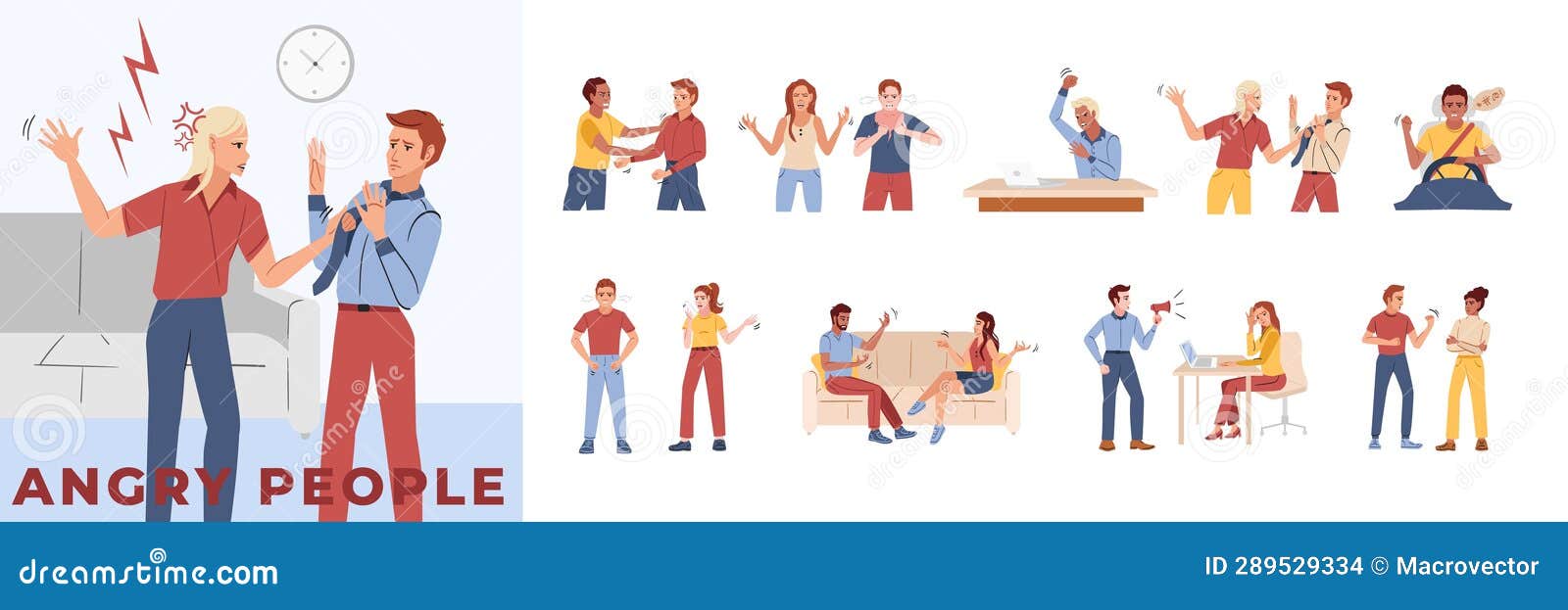 Angry People Characters Expressing Discontent And Disgust In Social ...